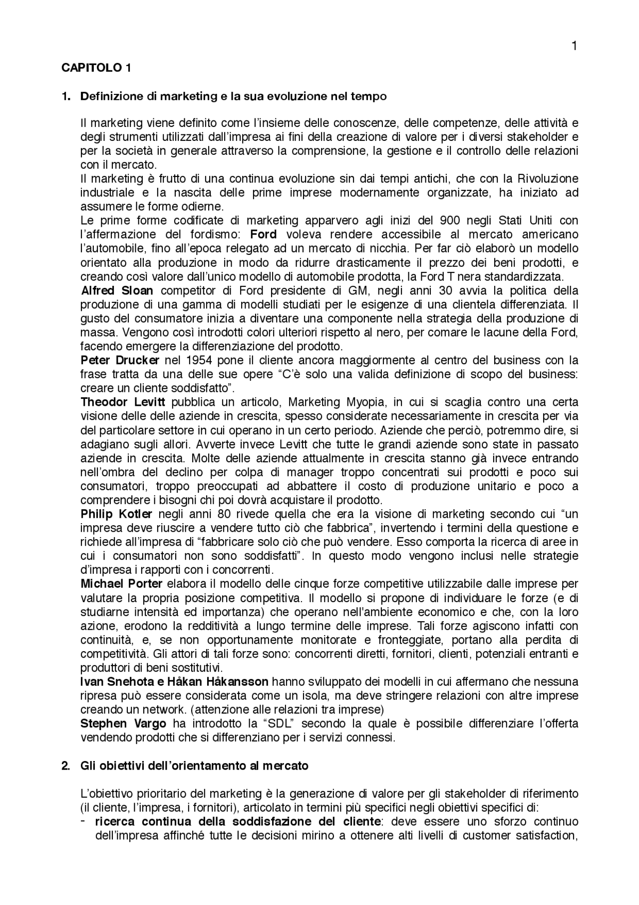 Domande E Risposte Di Preparazione Allesame Di Marketing Capitoli 1 6