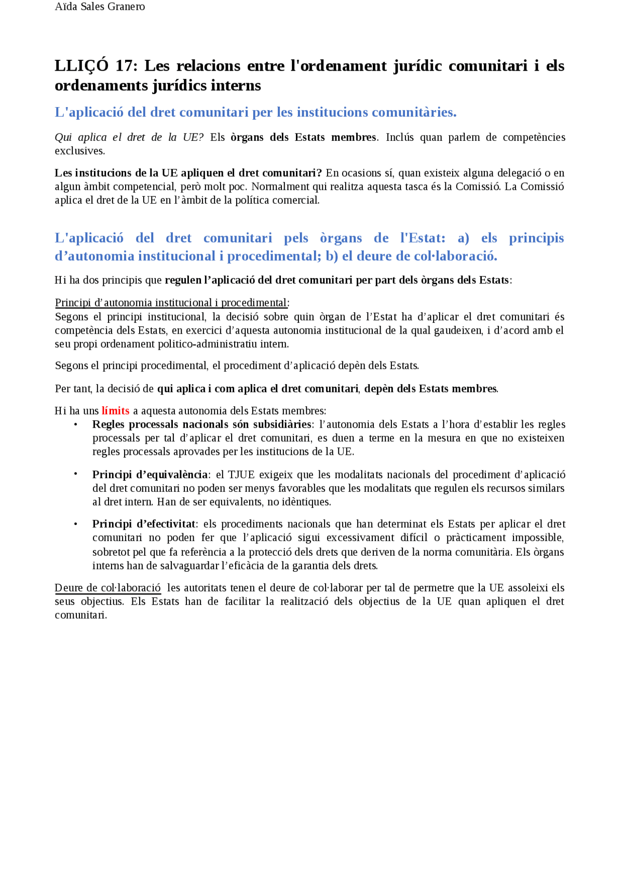 Dret Comunitari Europeu Docsity