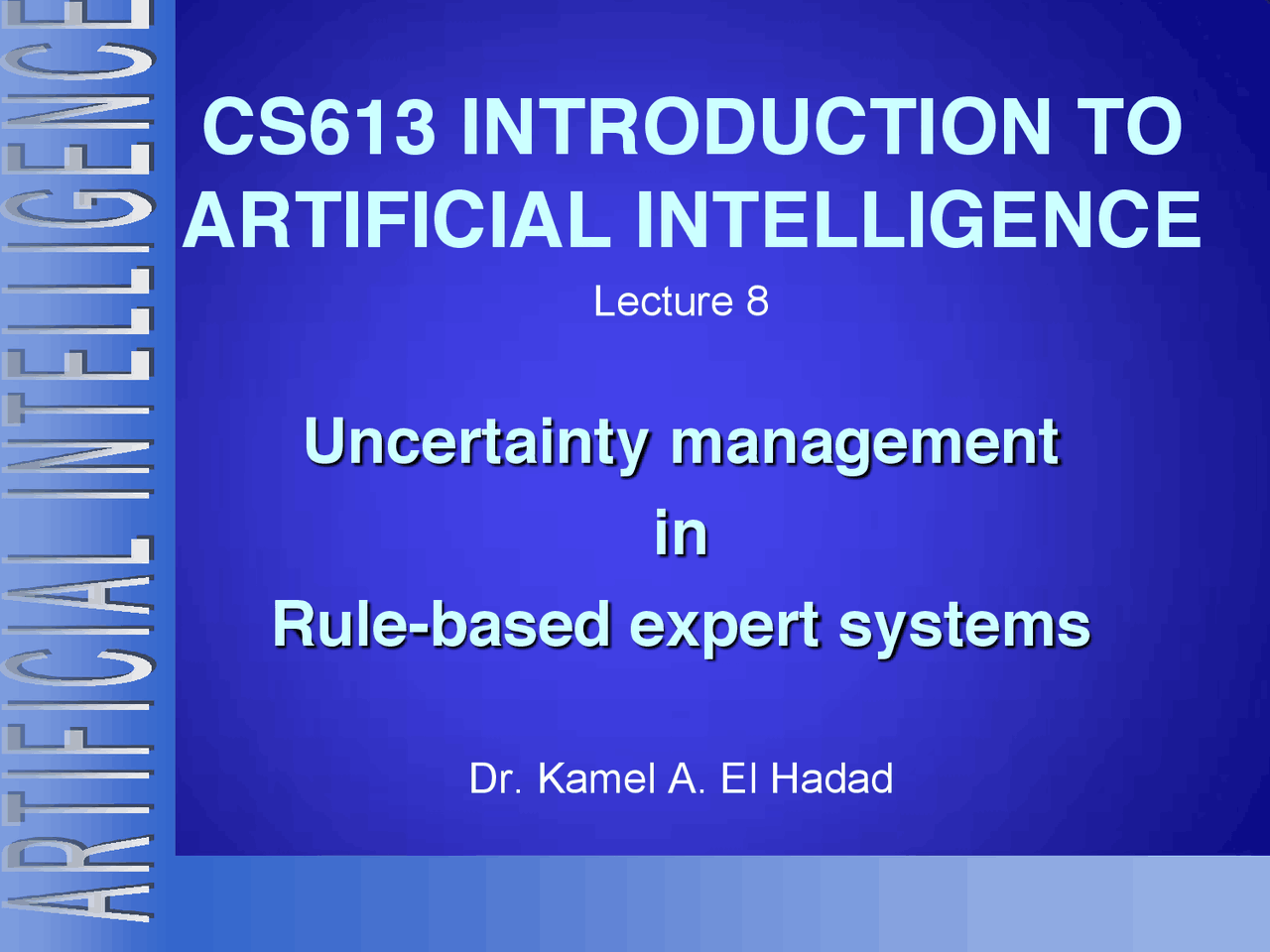 Artificial intelligent introduction - Docsity