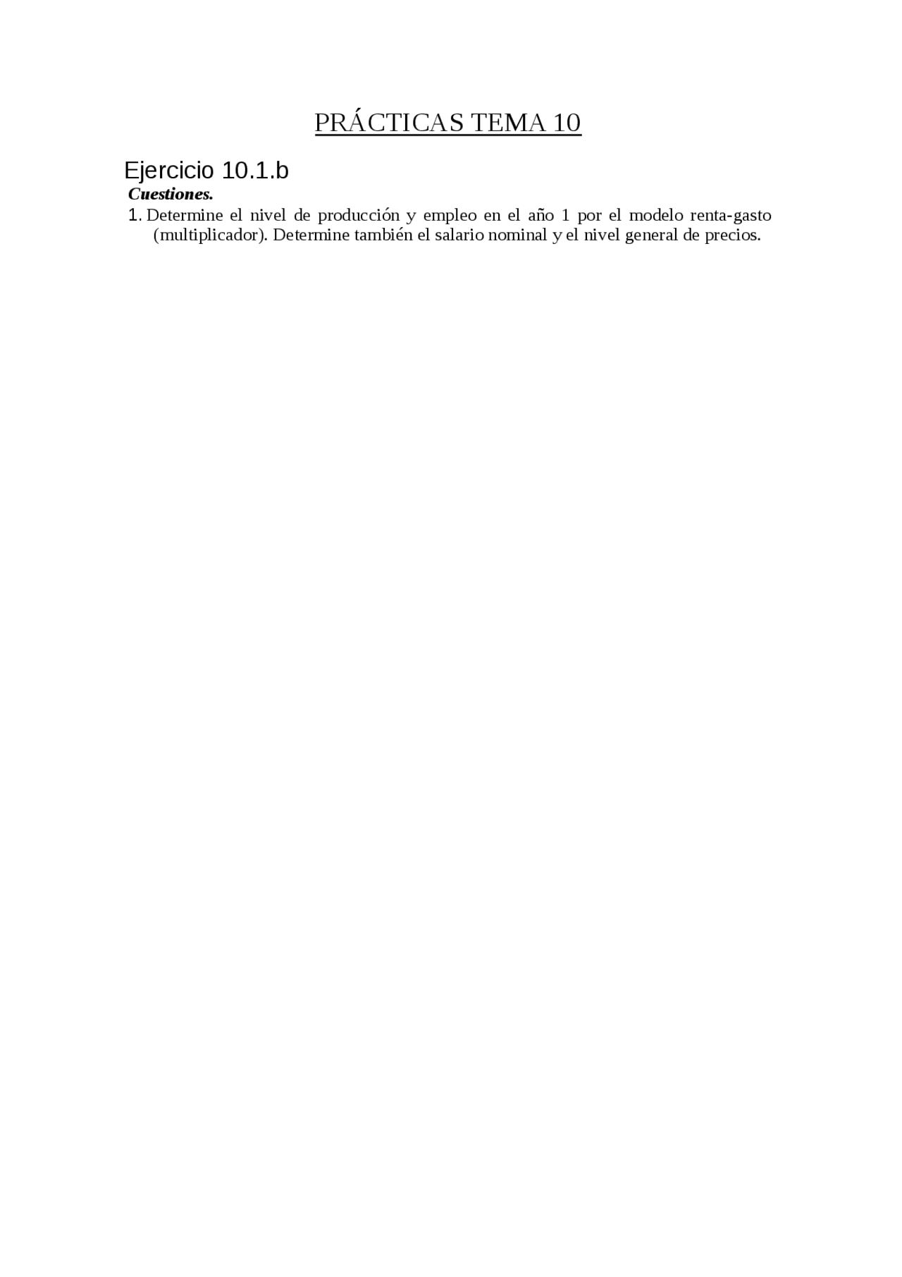 Macroeconomía Ejercicios Docsity