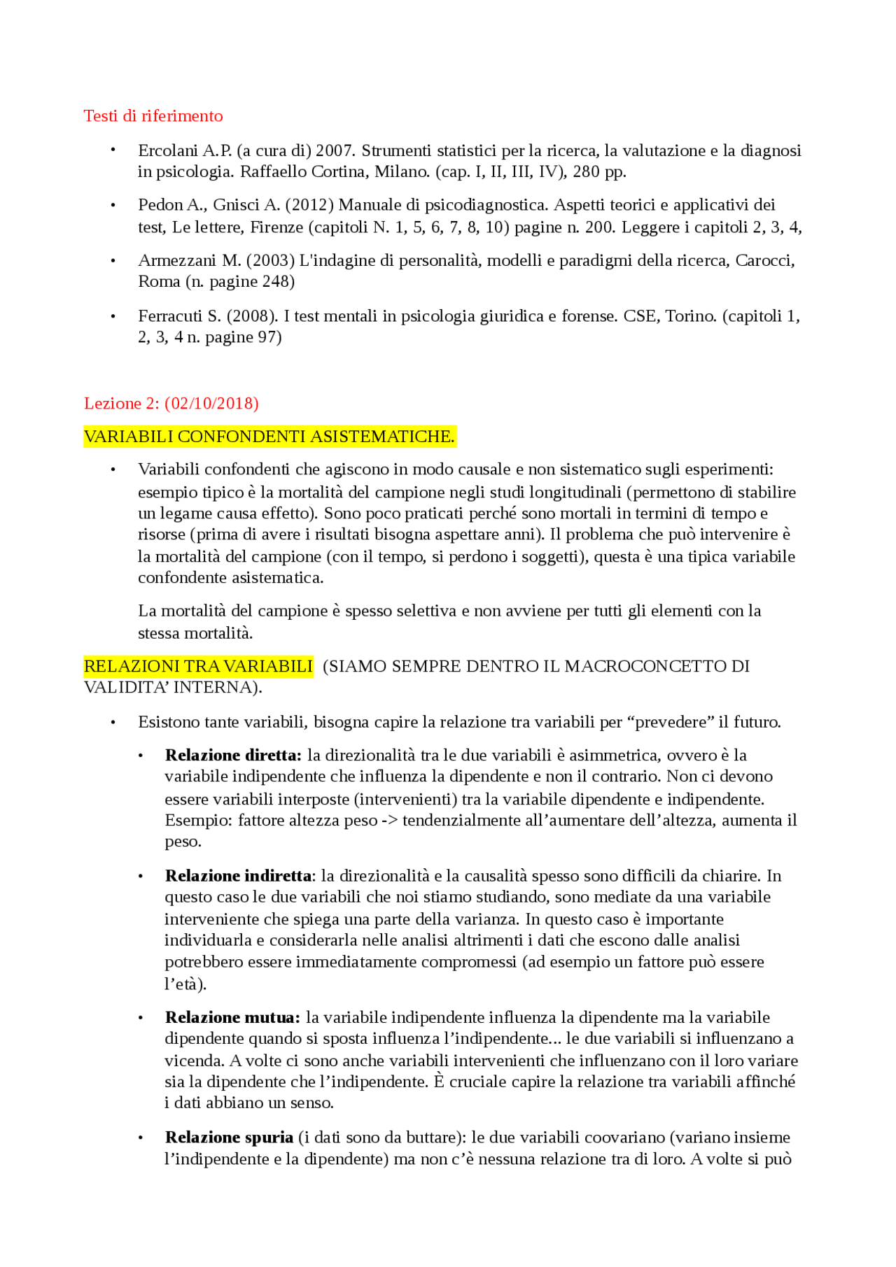 Metodologia Appunti Docsity