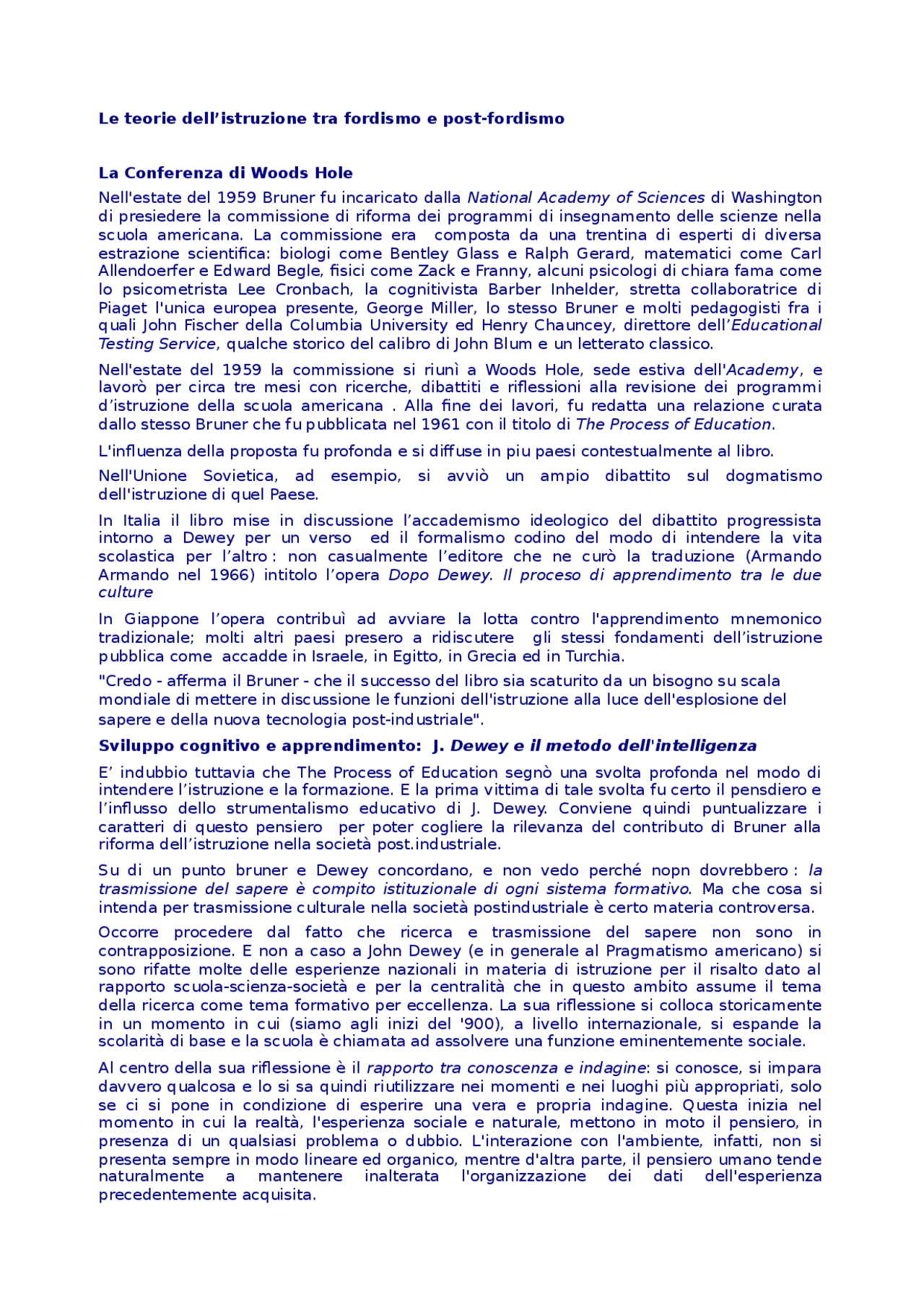 Appunti Sullautore Bruner Docsity