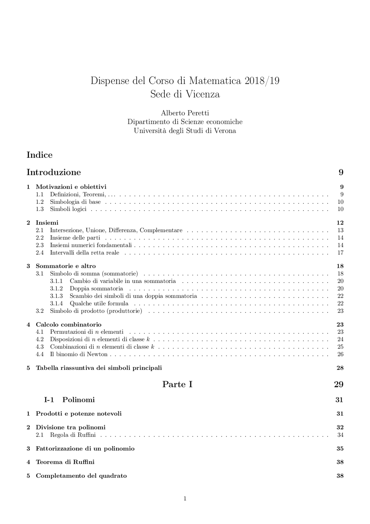 Dispense Matematica Docsity
