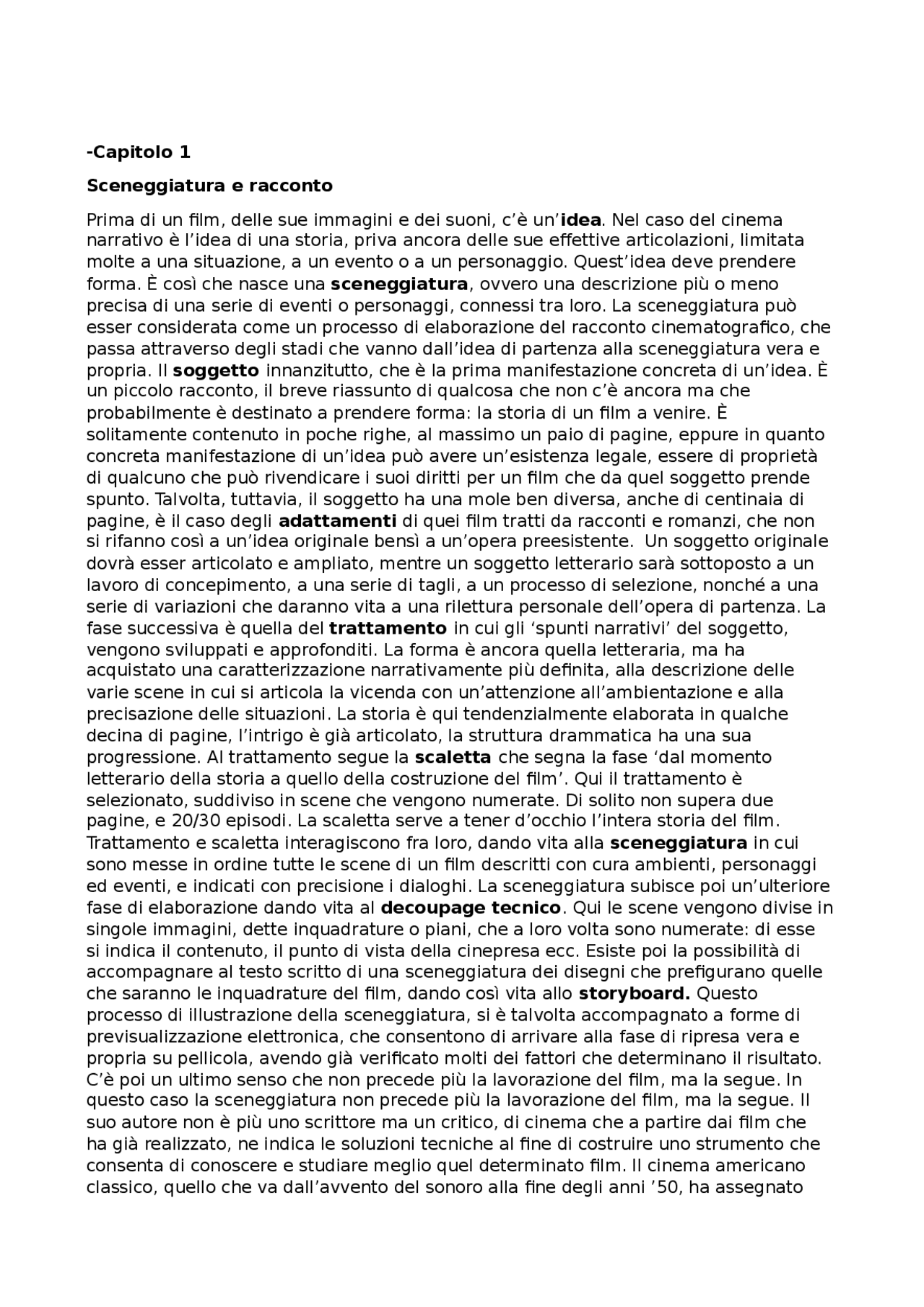 Riassunto Di Manuale Del Film Docsity
