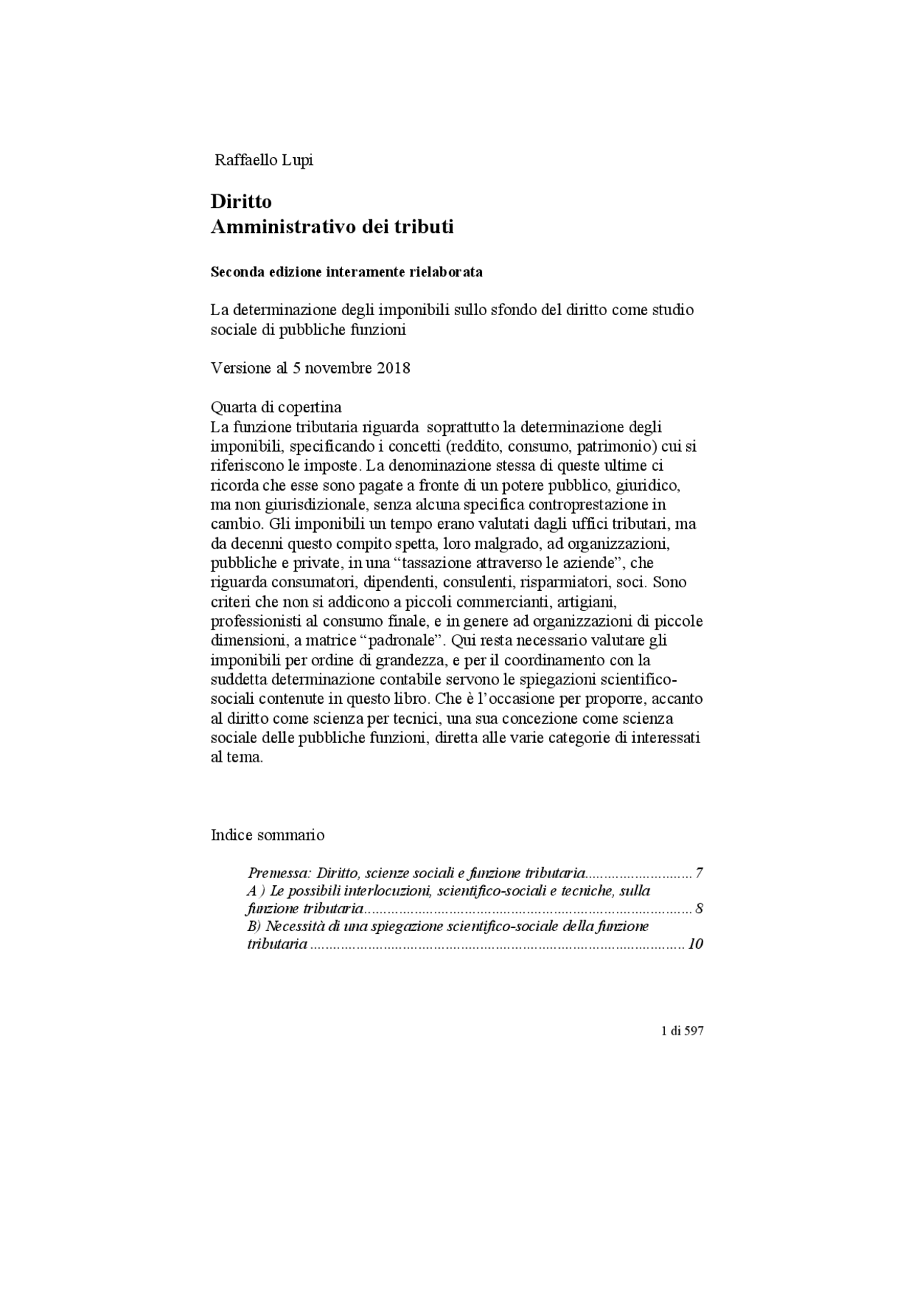 Diritto Tributario Lupi Tor Vergata Docsity