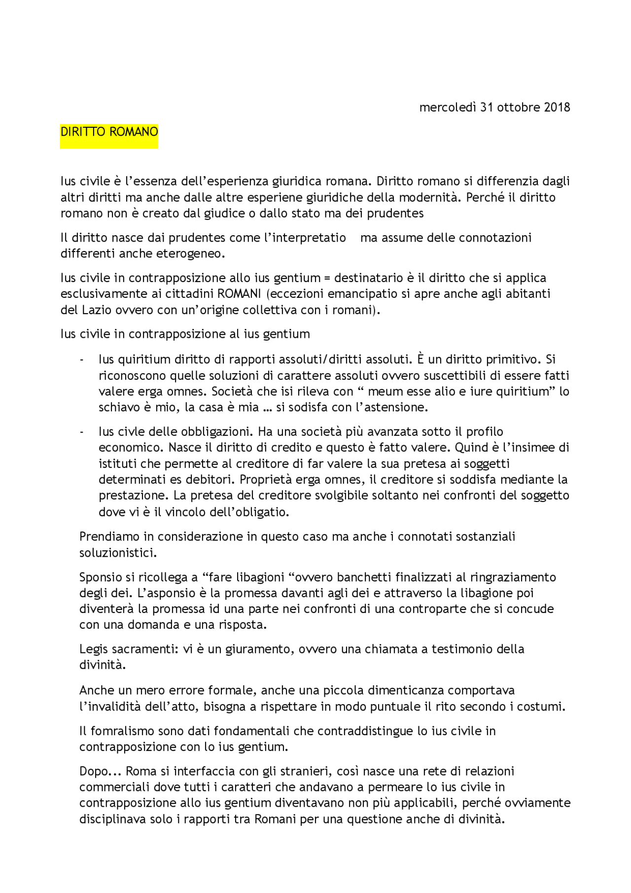 Appunti Diritto Romano Docsity