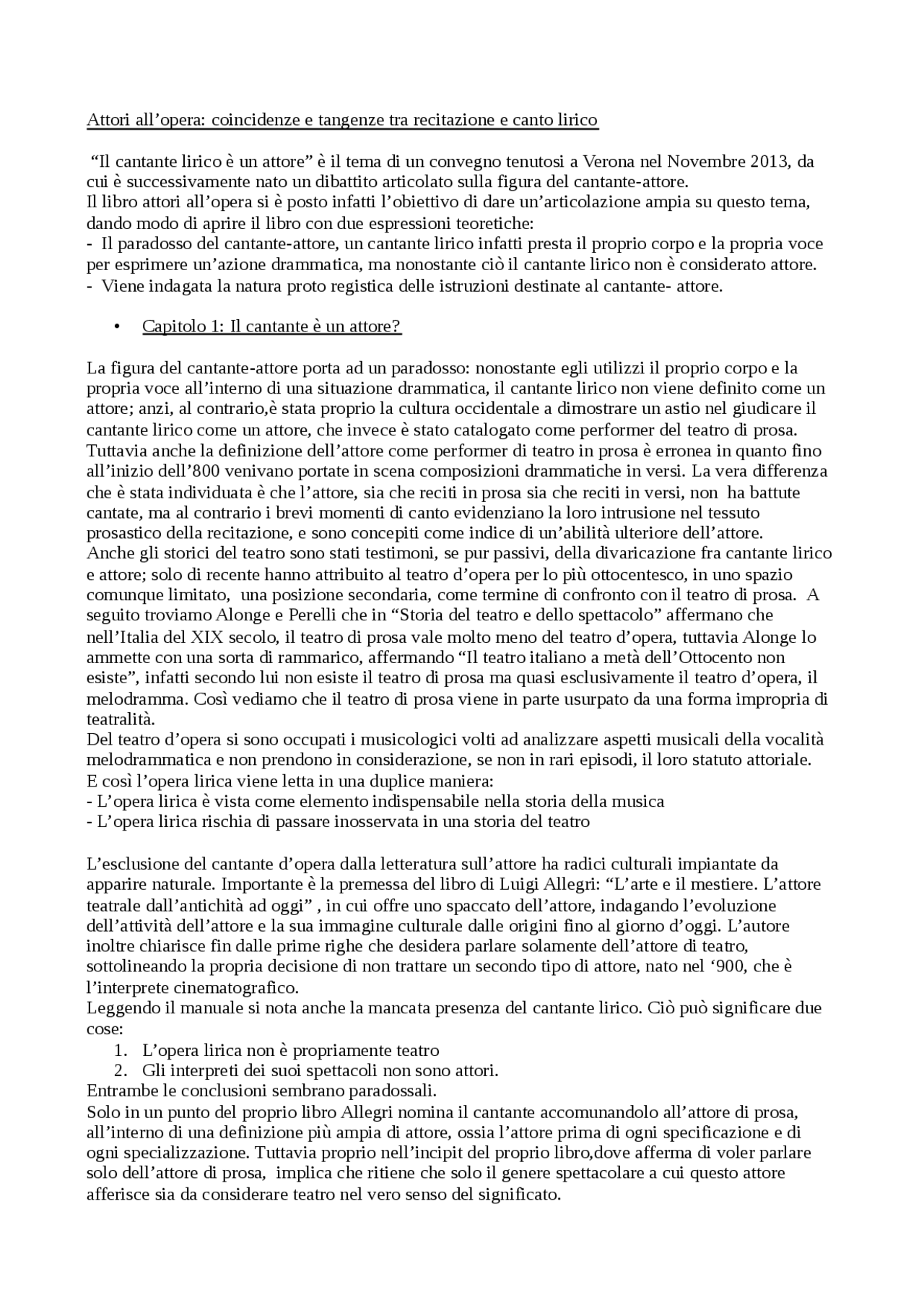 Libro Attori Allopera Riassunto Docsity