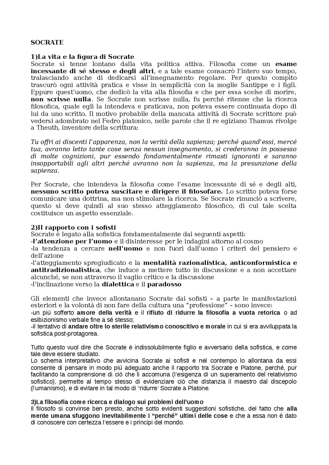 Socrate Vita E Filosofia Docsity