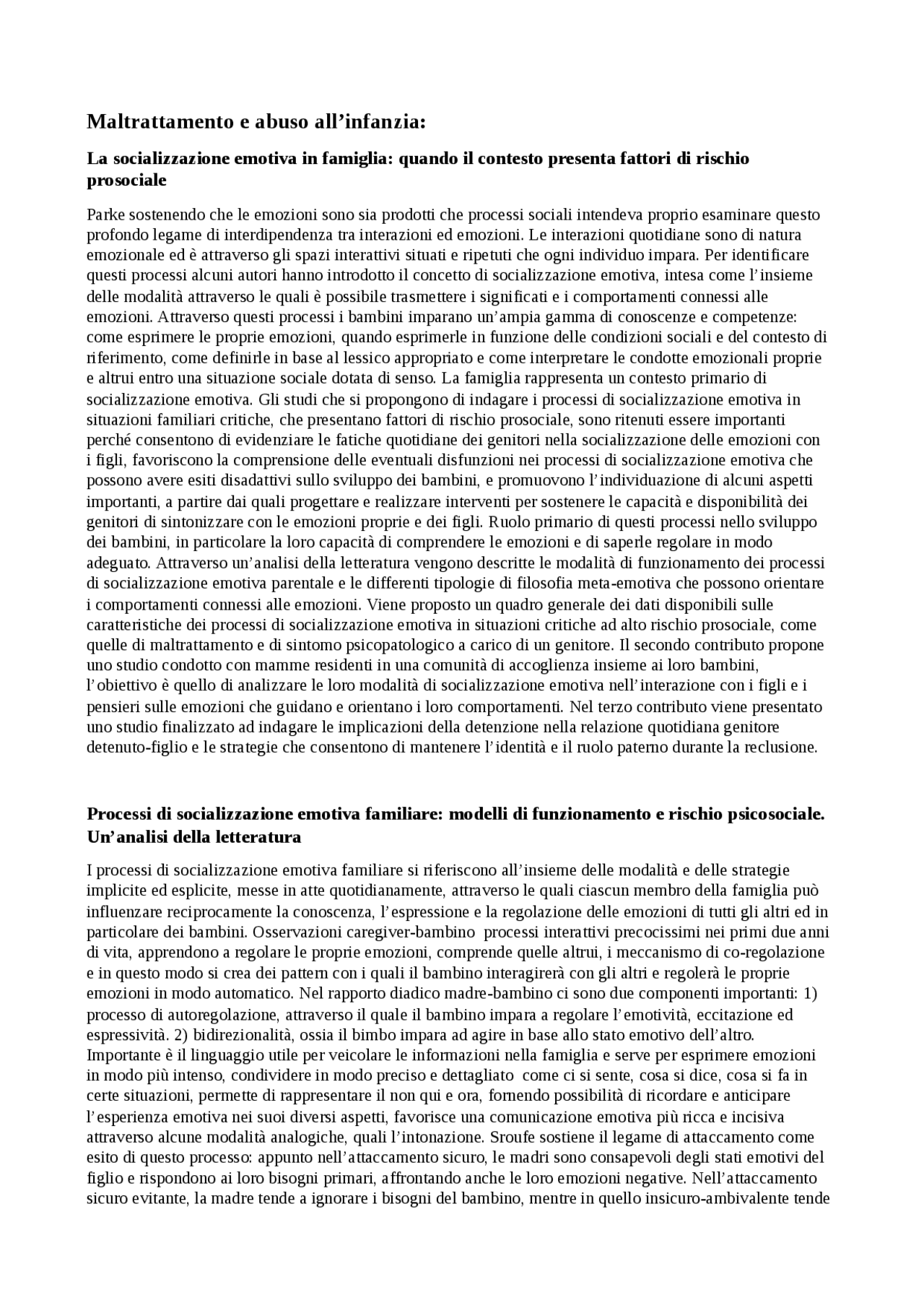Maltrattamento E Abuso Docsity