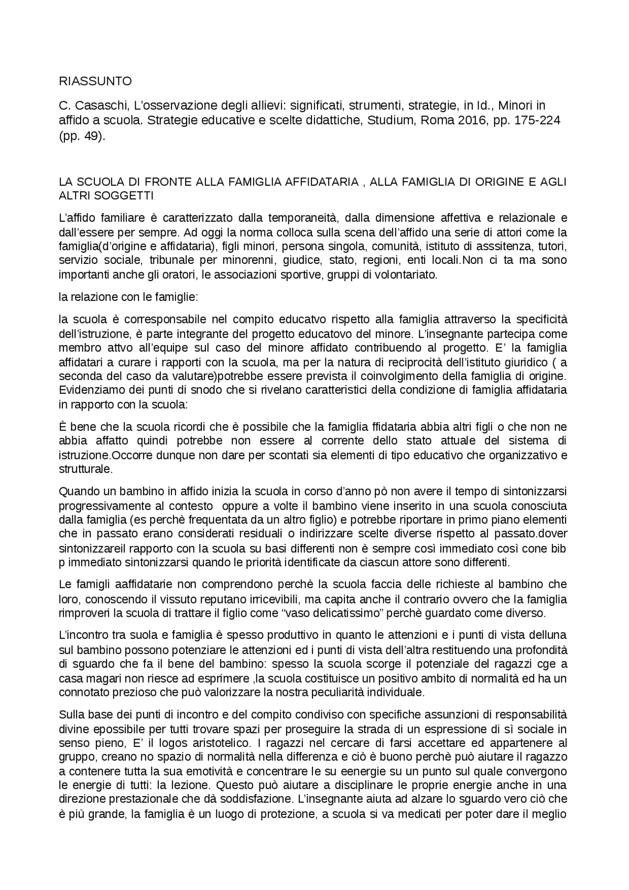 Minori In Affido A Scuola Strategie Educative E Scelte Didattiche C