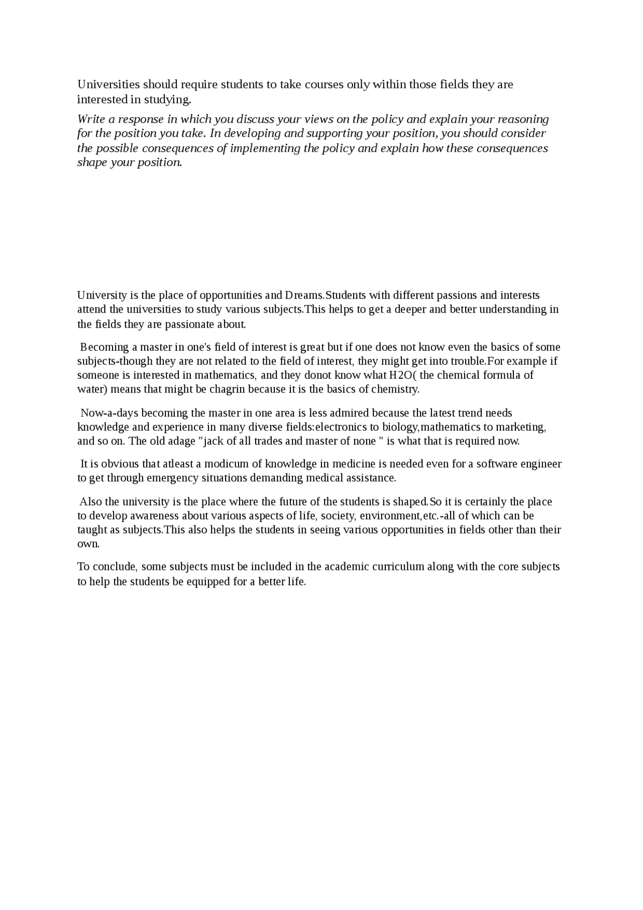 Sample essays of the AWA section - Docsity