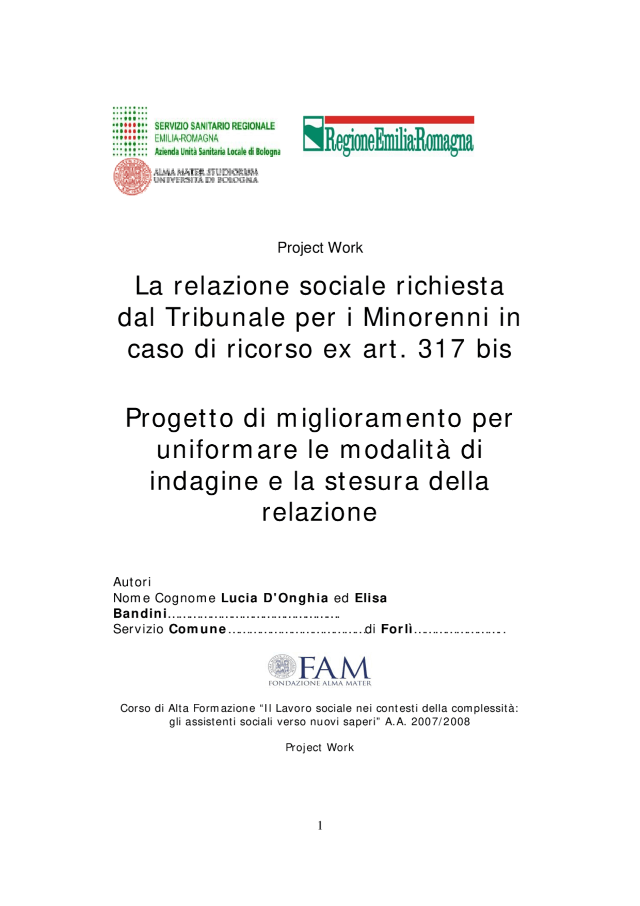 Relazione Sociale Sui Minori Docsity