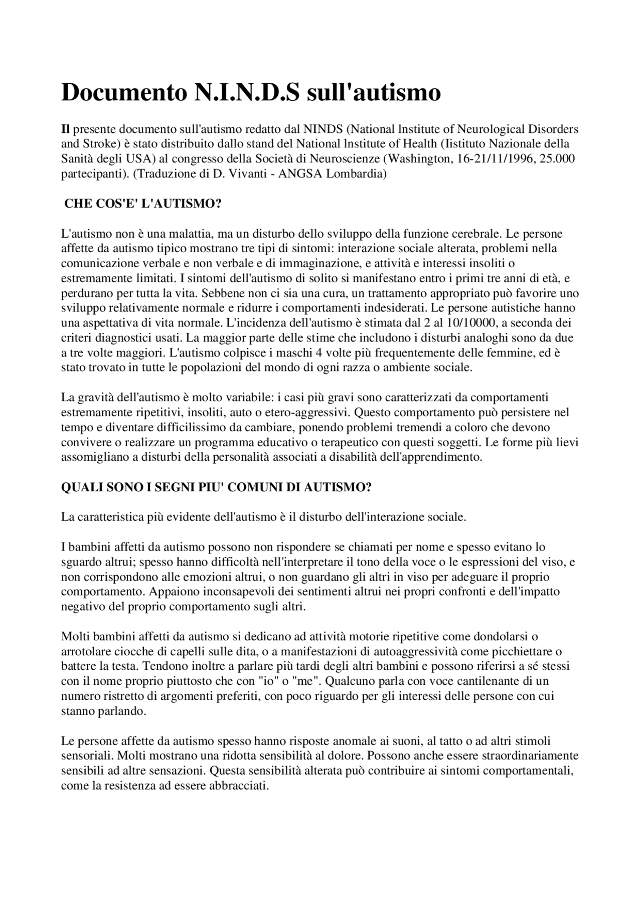 Autismo Modalità E Tecniche Docsity