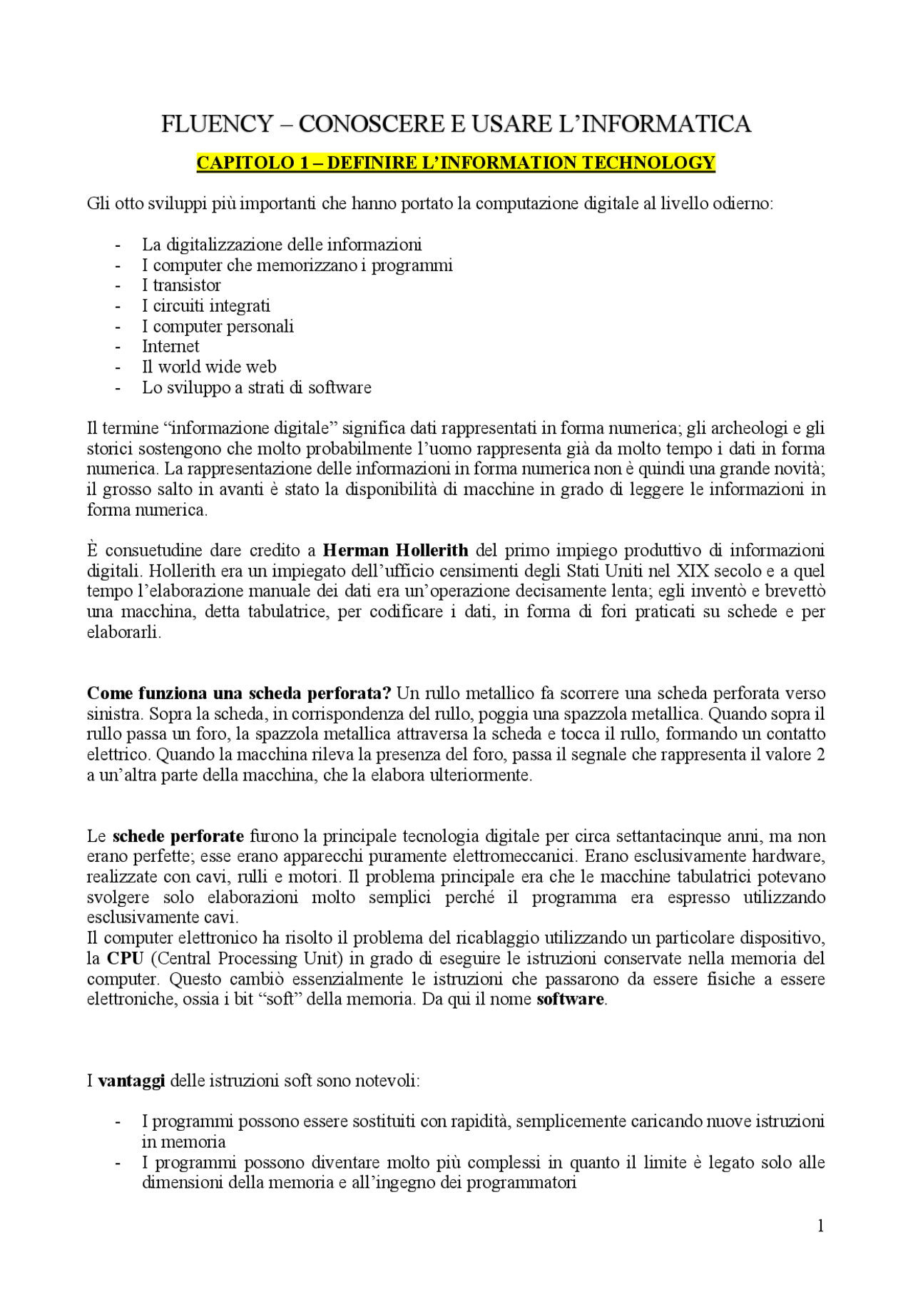 Fluency Conoscere E Usare Linformatica Docsity