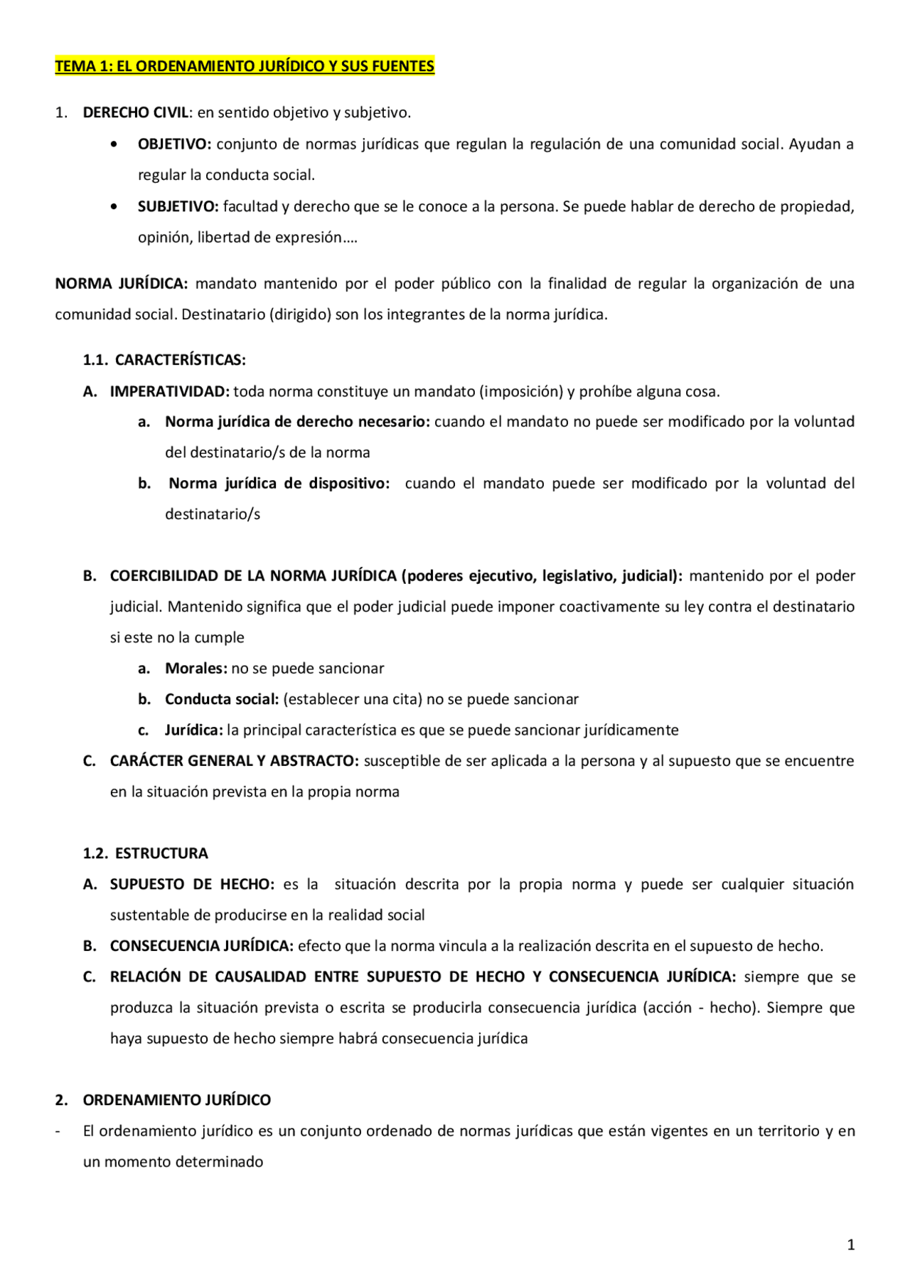 Apunts Dret De Primer Docsity
