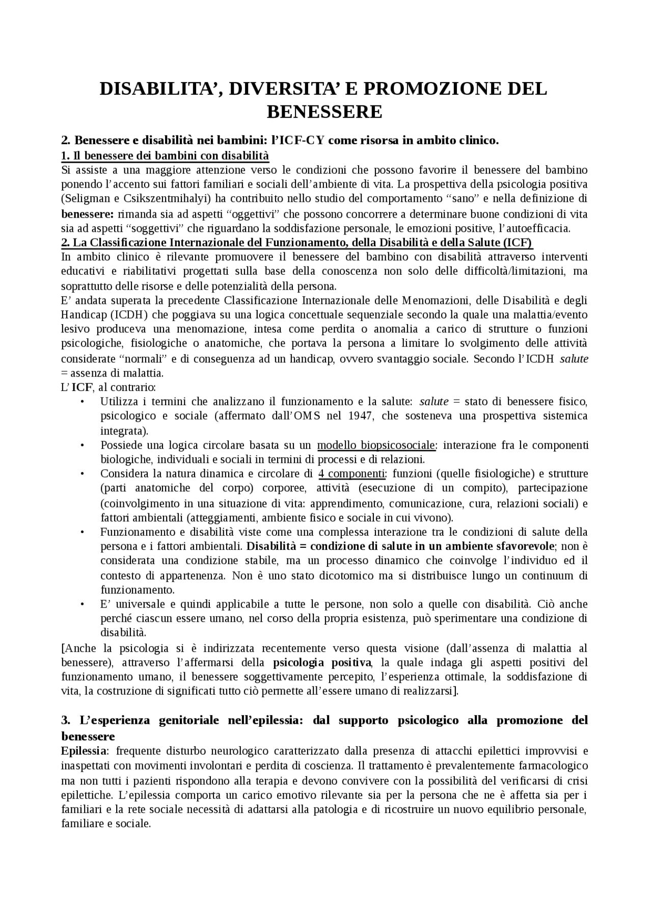 Disabilità Diversita E Integrazione Docsity