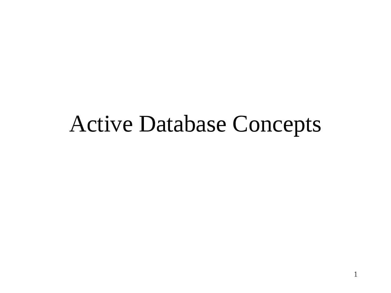 Active Database And Triggers Docsity