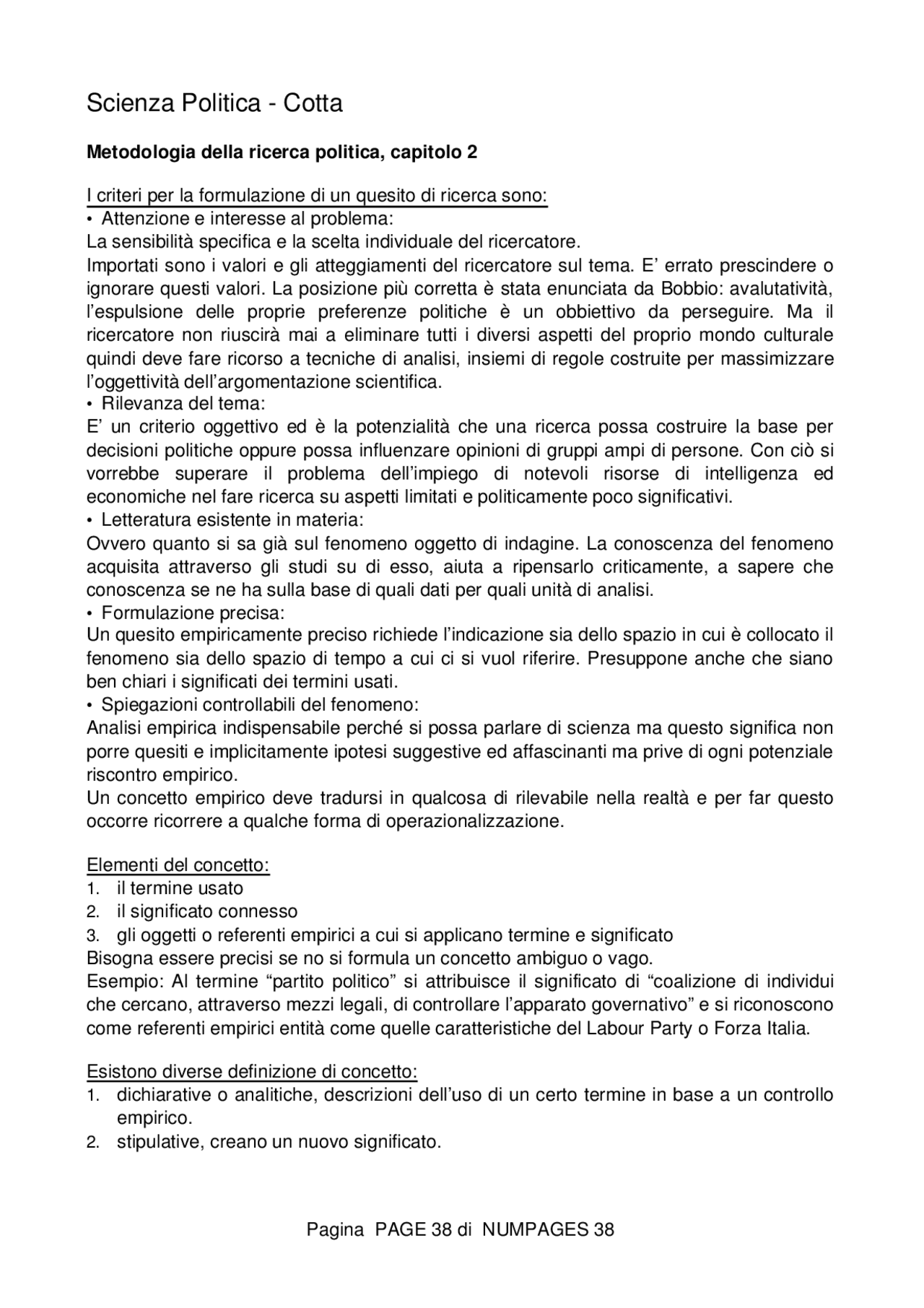 Elementi Di Scienze Politiche Docsity