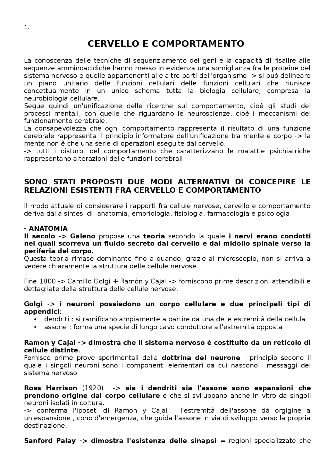 Principi Di Neuroscienze Kandel Cap1 Docsity