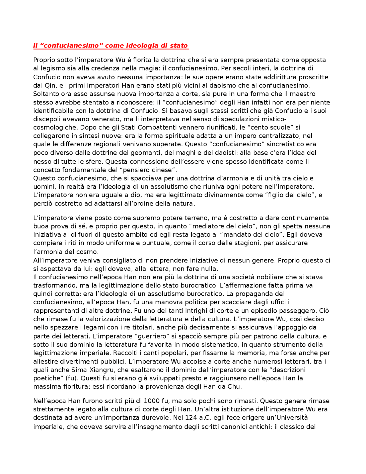 Cina Una Storia Millenaria Riassunto Docsity
