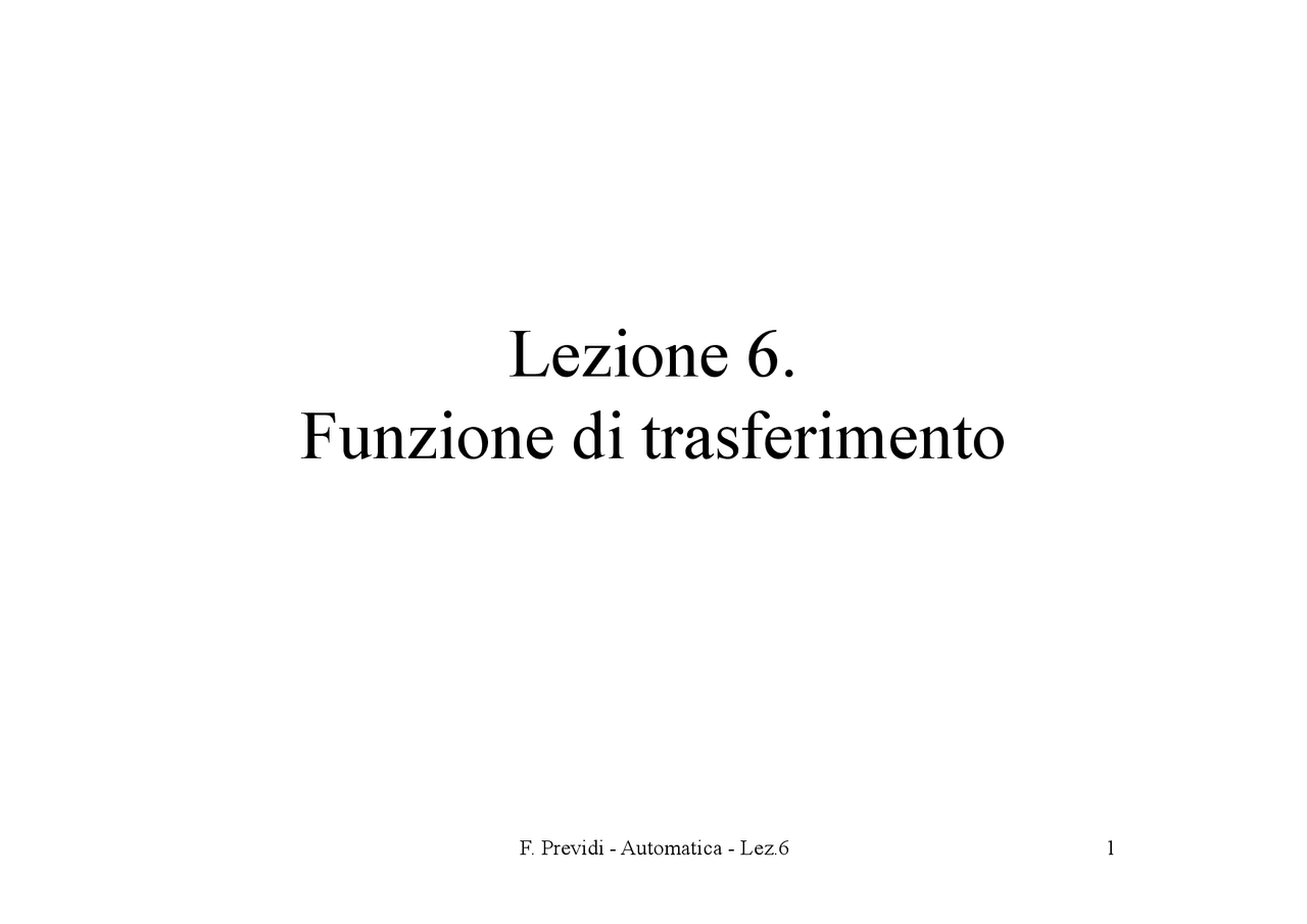 Teoria Dei Sistemi E Controlli Automatici Docsity