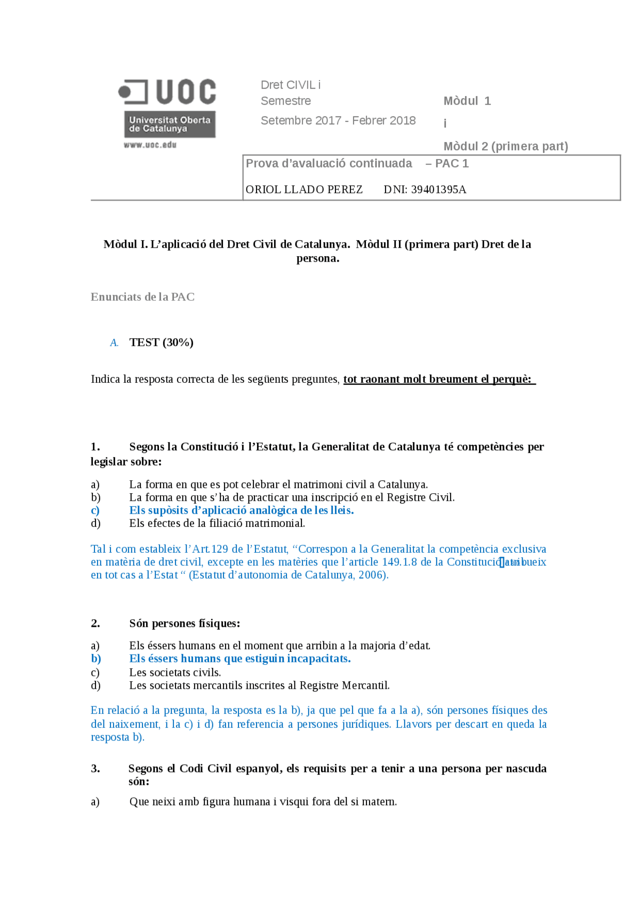 Ejercicios Derecho Civil Docsity