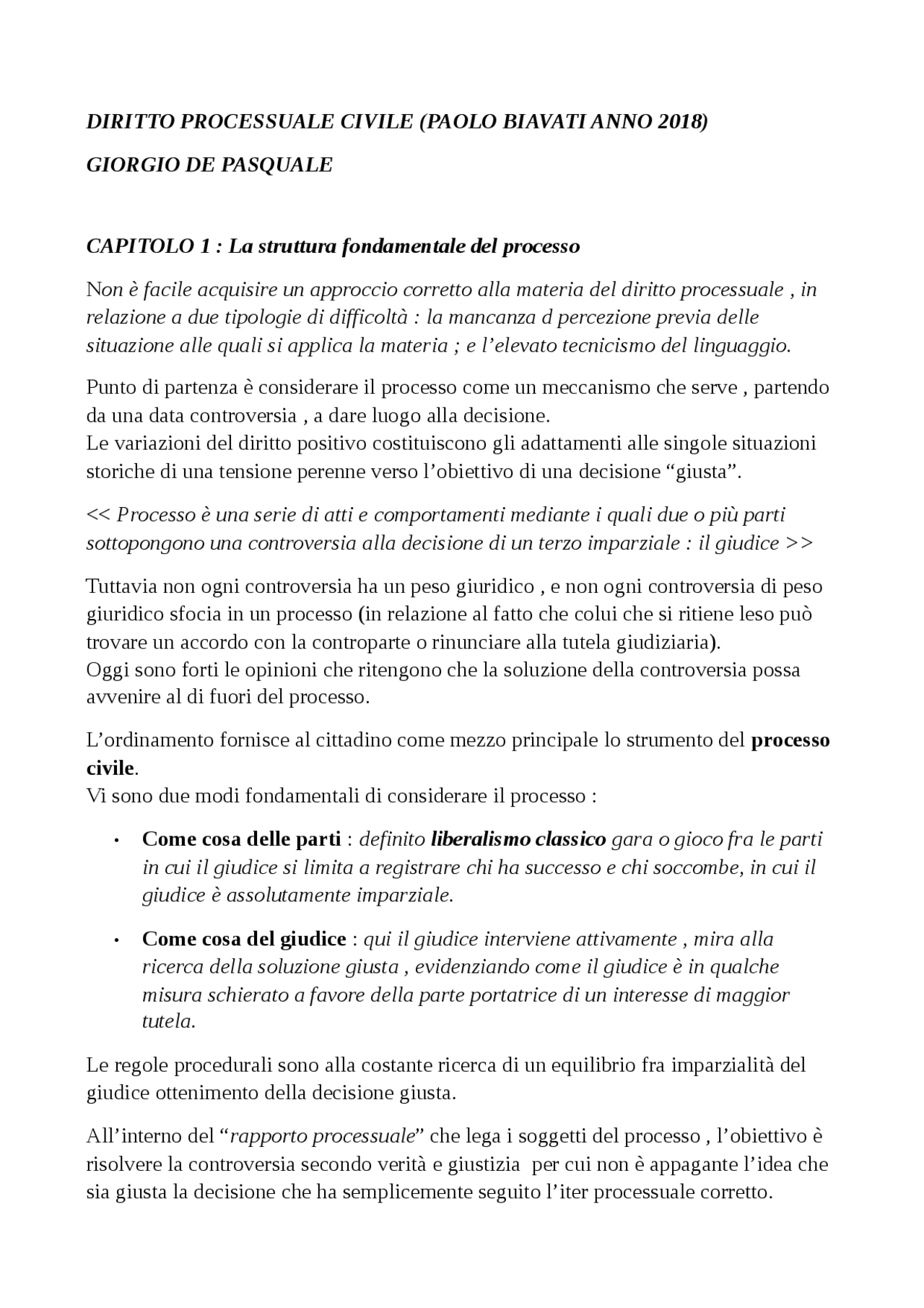 Procedura Civile Biavati 2018 Docsity