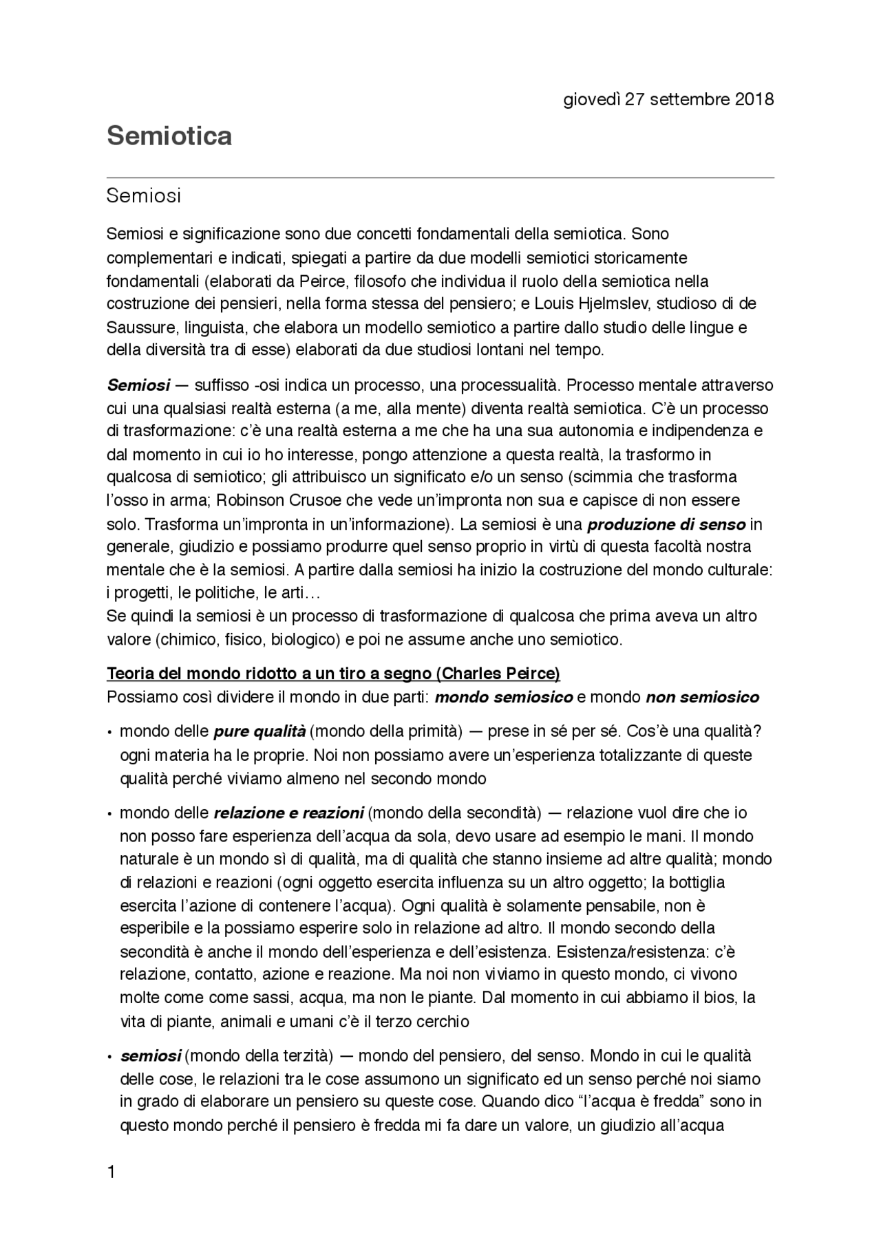 Semiosi E Significazione Docsity