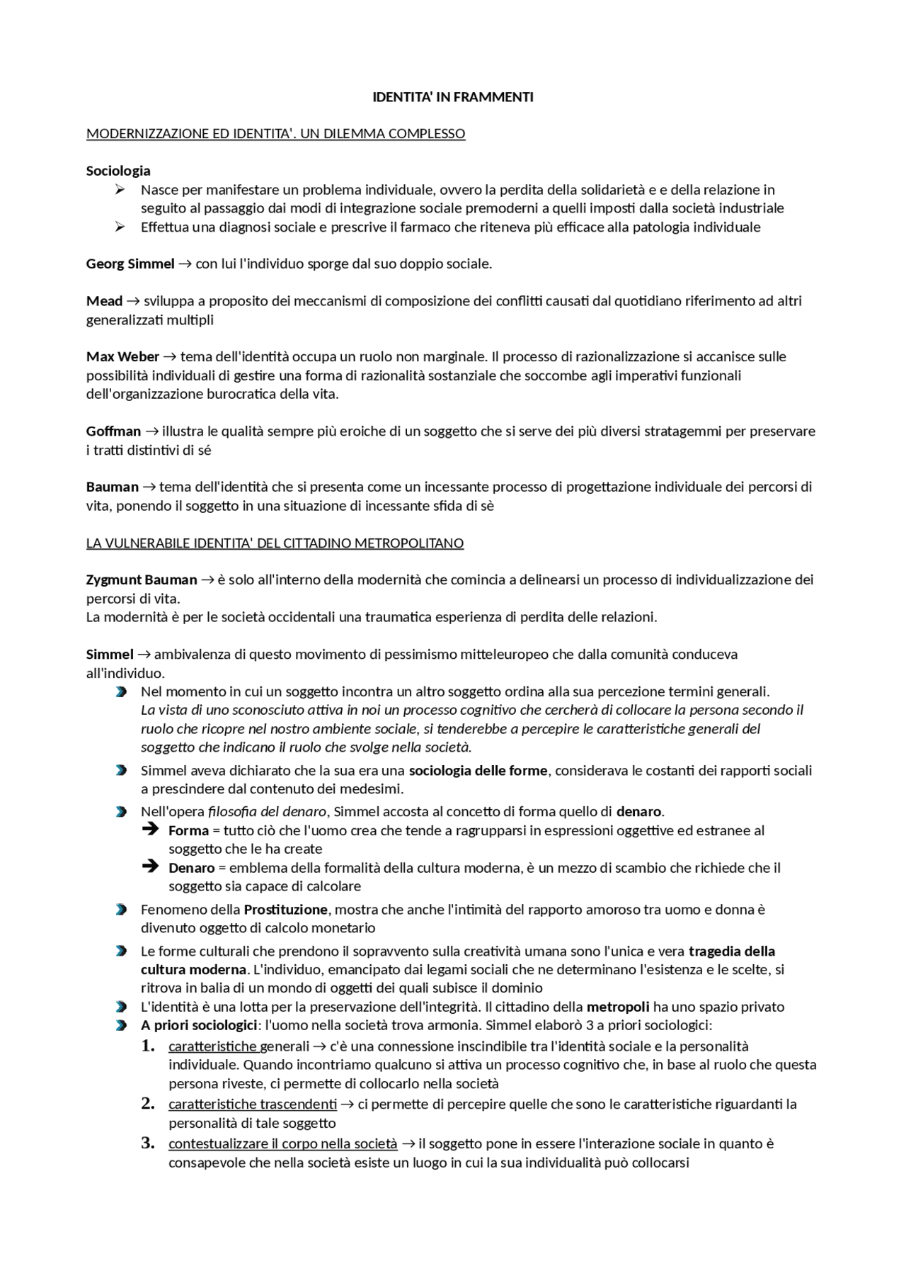 Identità In Frammenti Docsity
