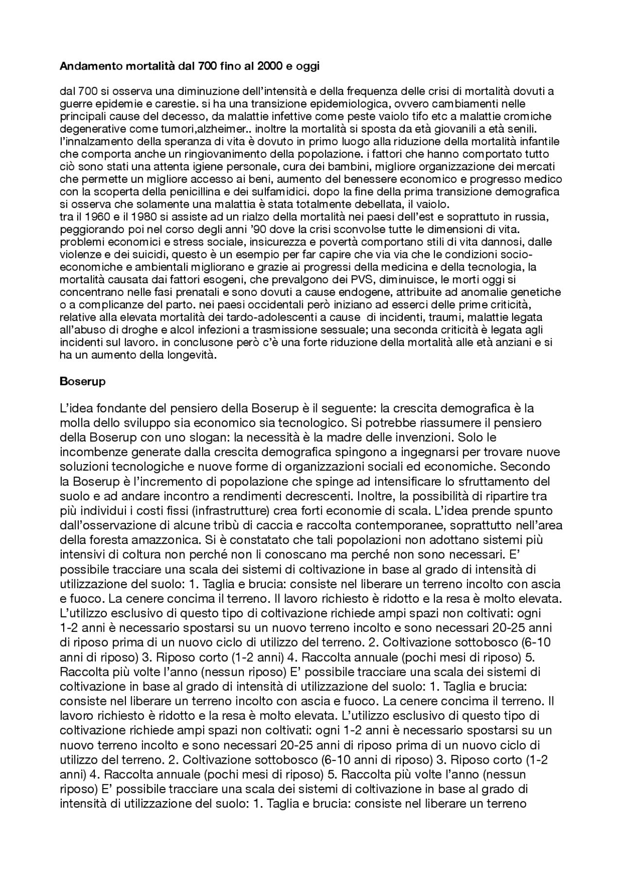 Demografia Riassunto Principali Argomenti Docsity