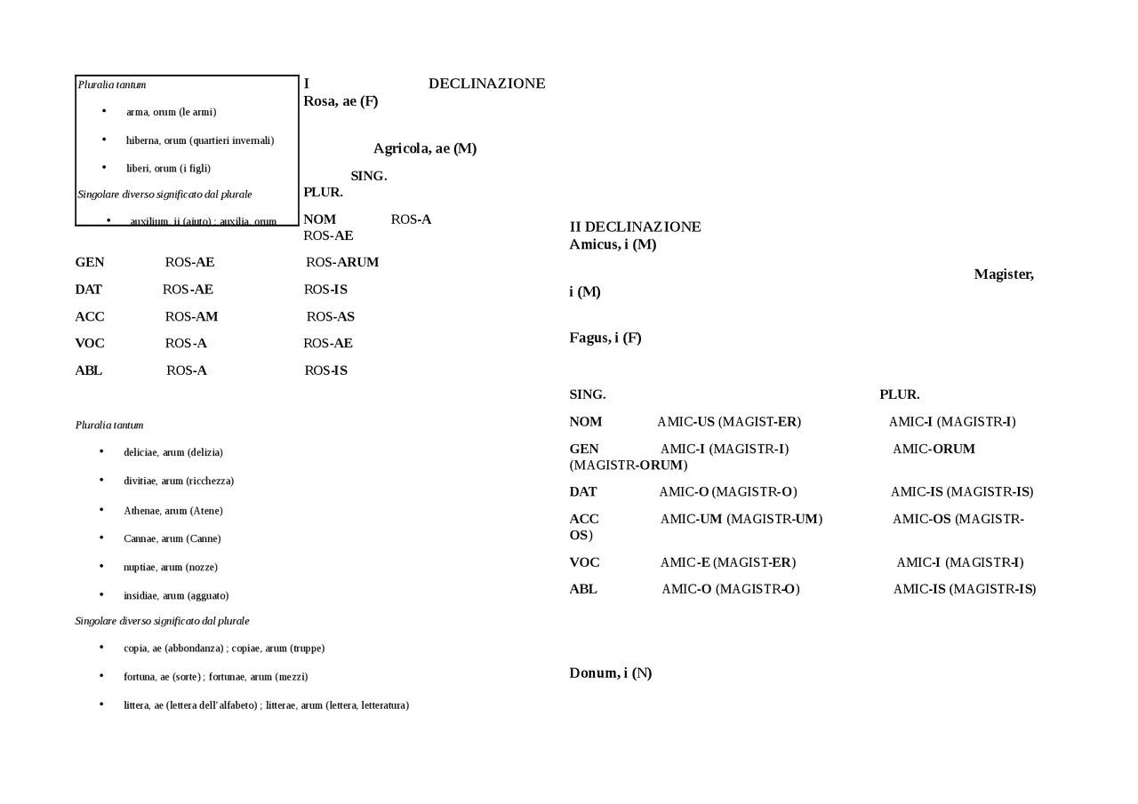 Compendio Di Grammatica Latina Docsity