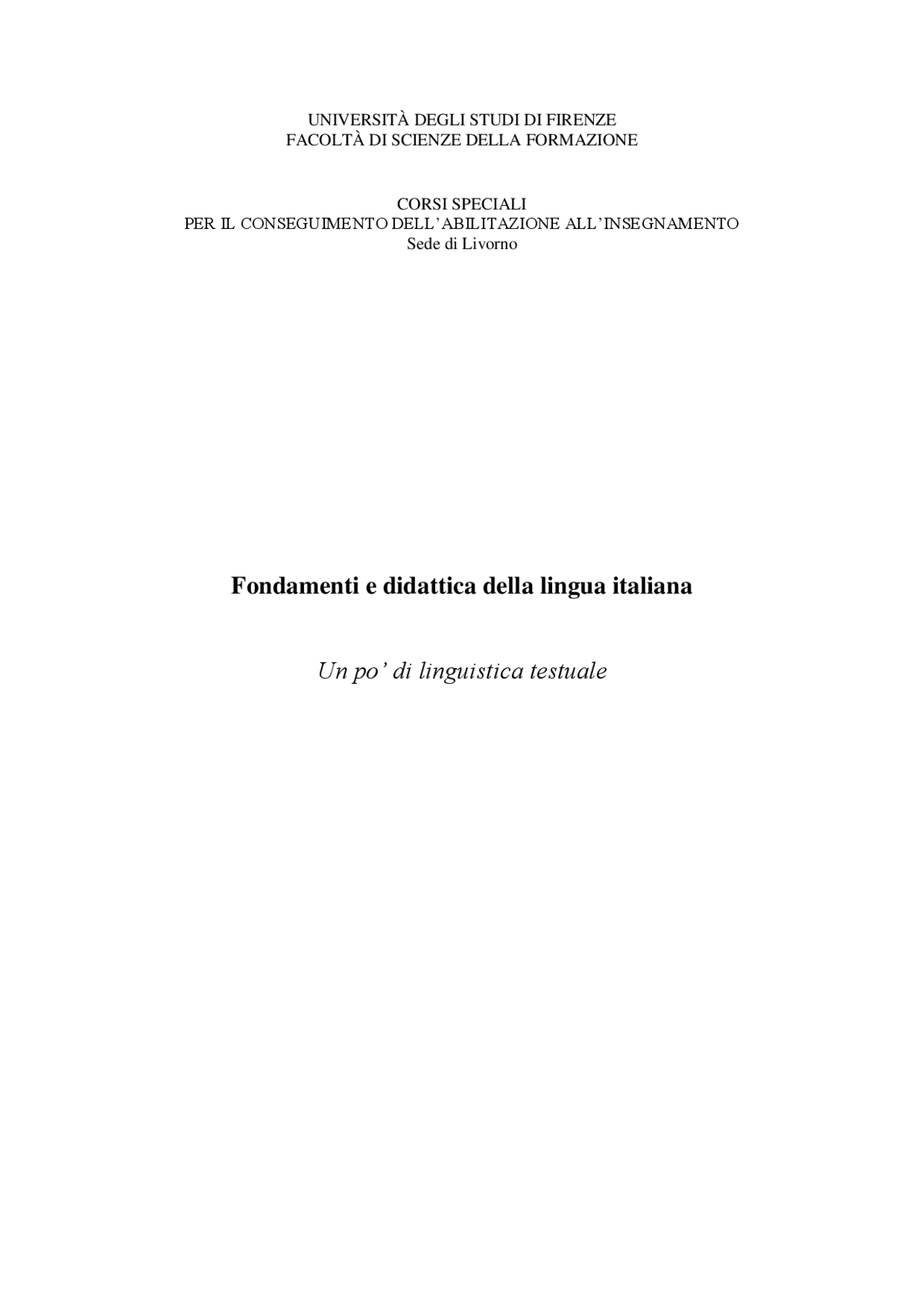 Linguistica Testuale Riassunto Docsity