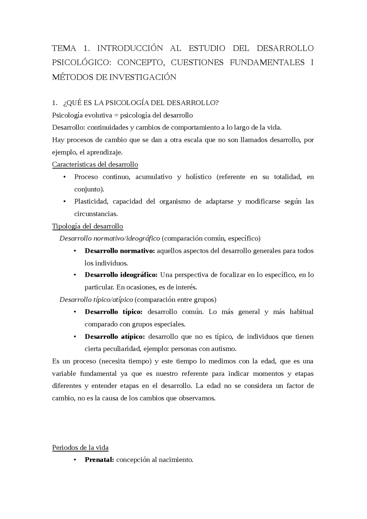 Tema 1 Desarrollo Infantil Docsity
