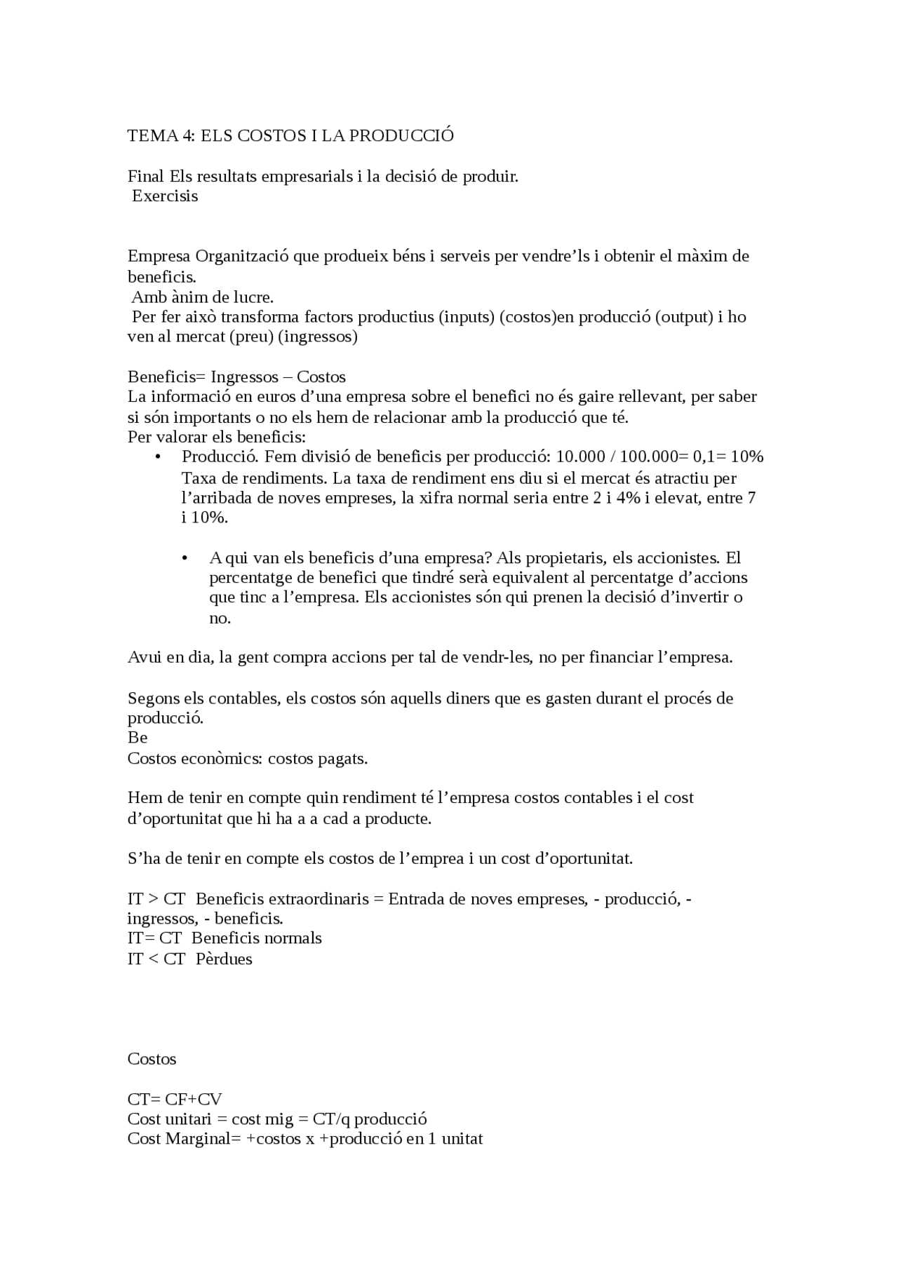 Apunts Economia Aplicada I De Lempresa Docsity
