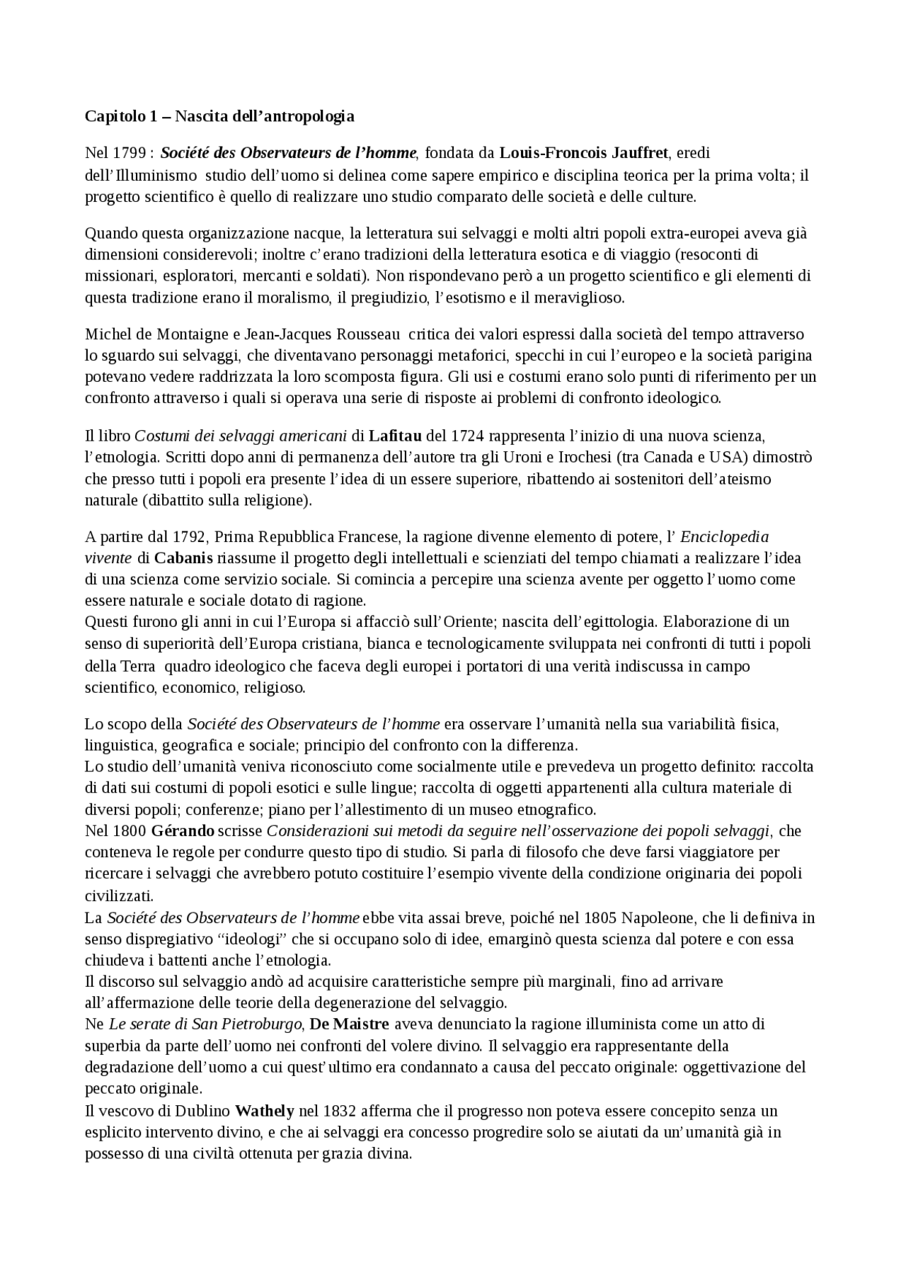 Storia Dellantropologia Ugo Fabietti Docsity