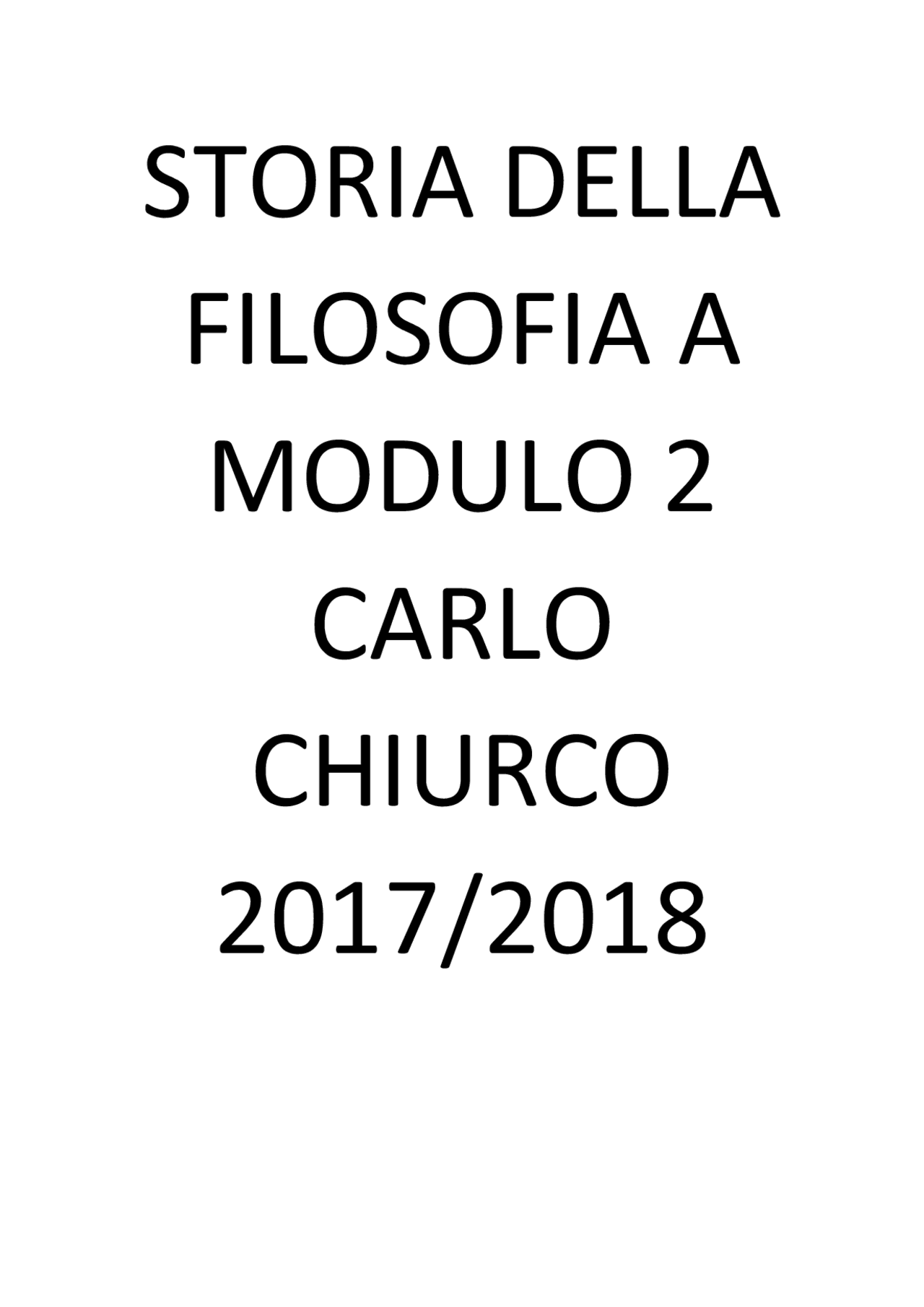 Storia Della Filosofia I Modulo Ii Docsity