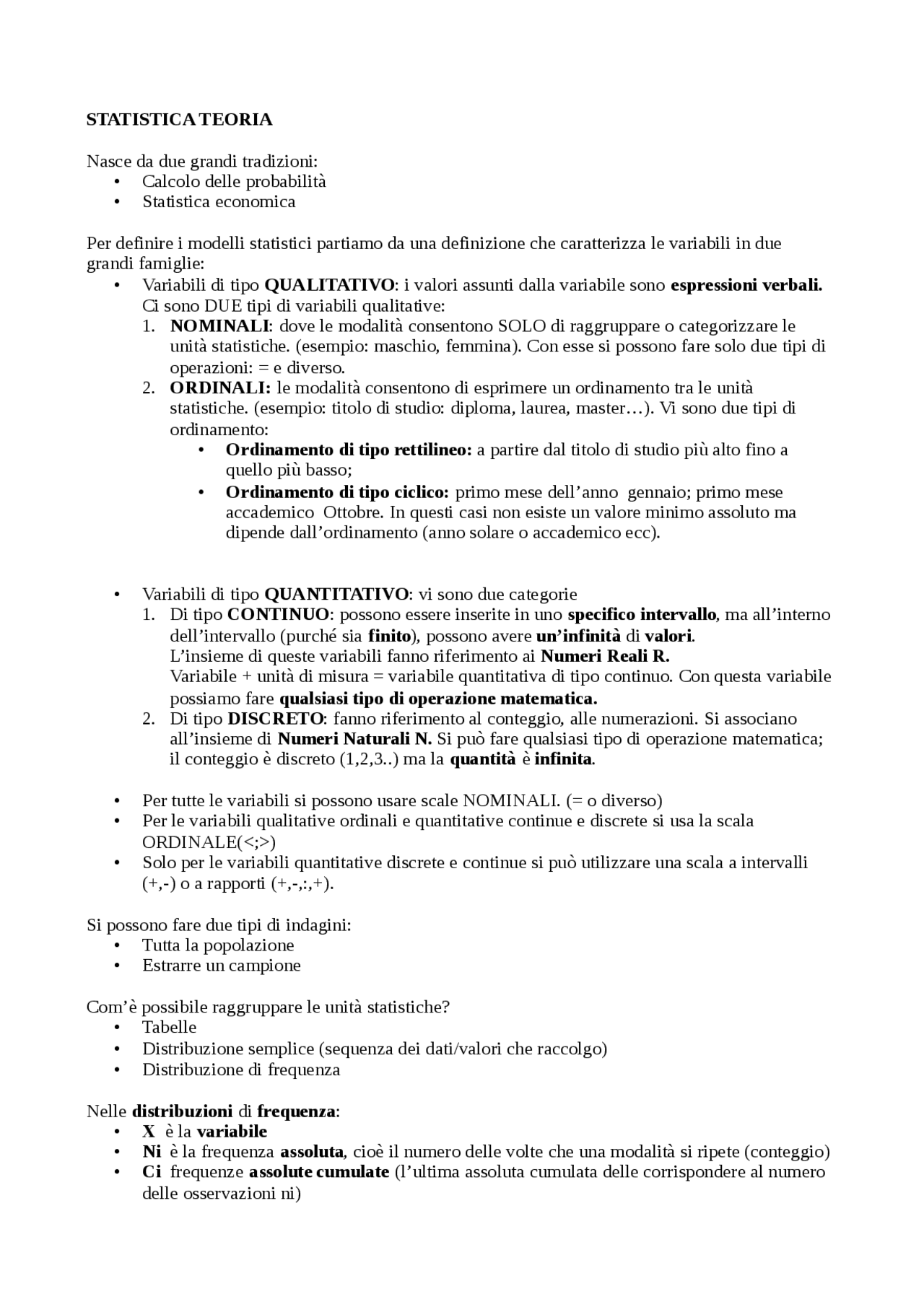 Teoria Statistica Psicometrica Docsity