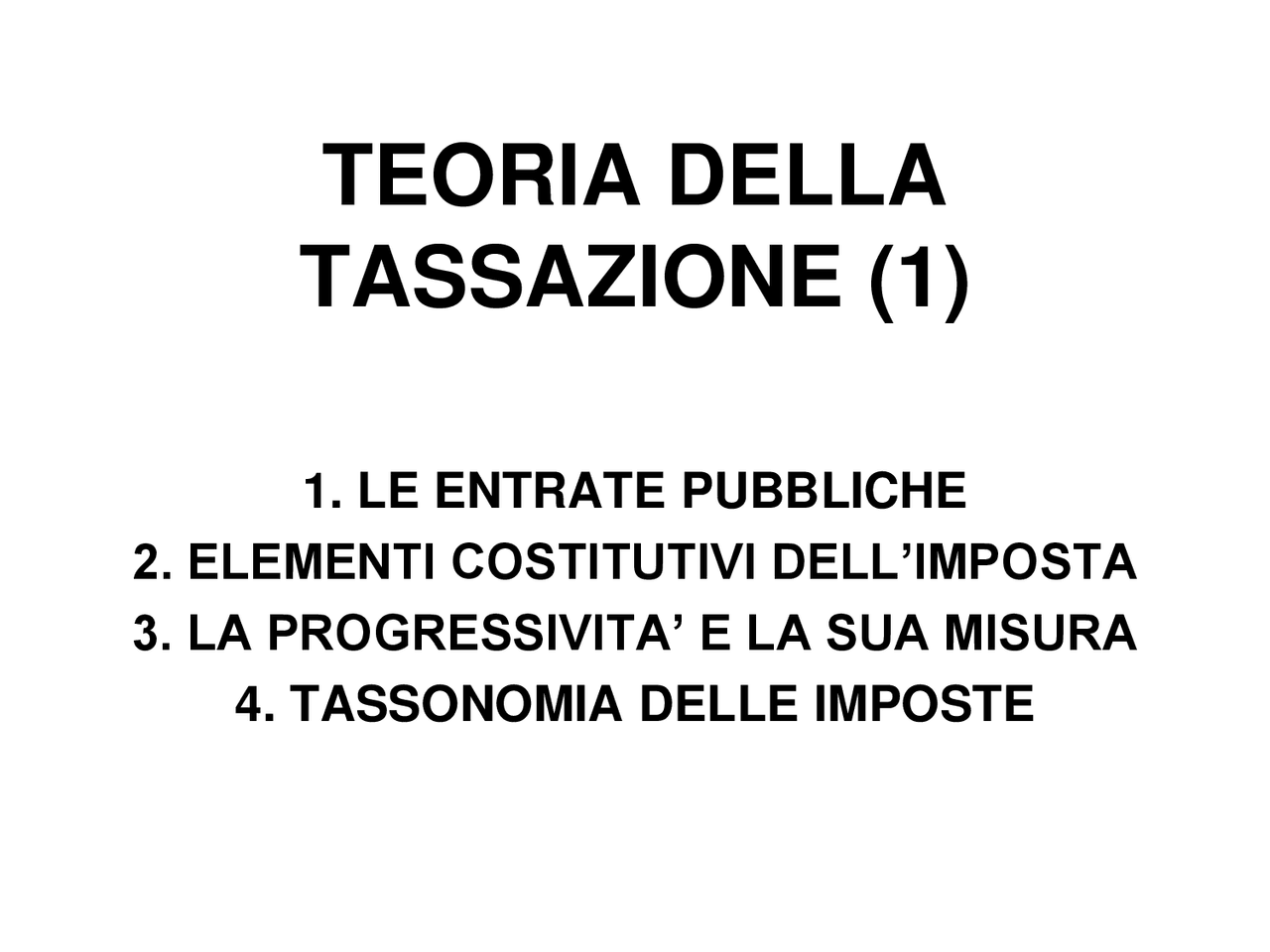 Tassazione E Teorie Docsity