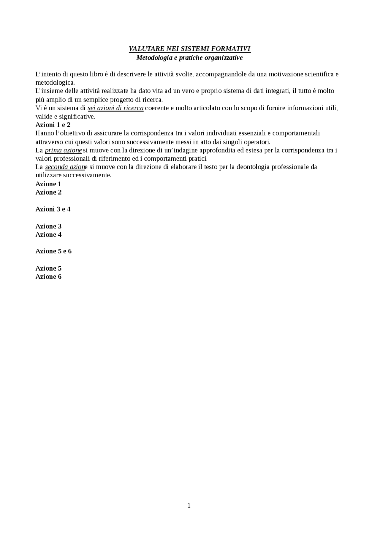 Valutare Nei Sistemi Formativi Docsity