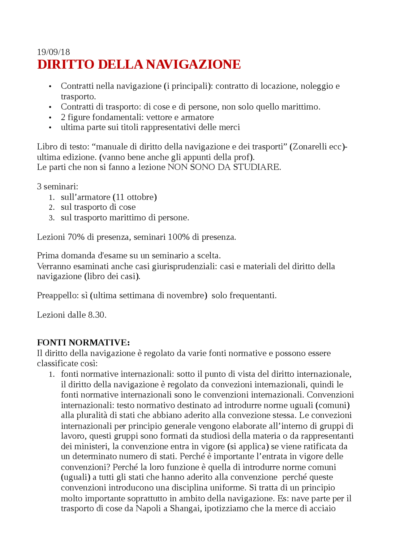 Diritto Della Navigazione Docsity