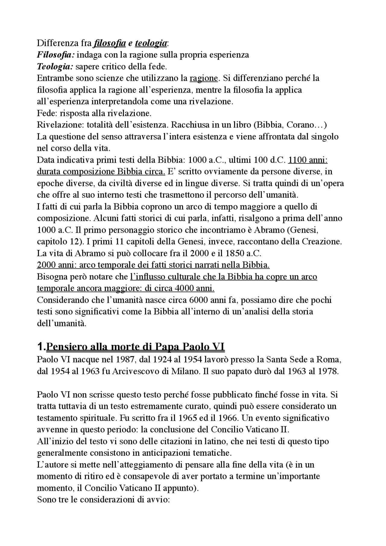 Teologia I Stercal Docsity