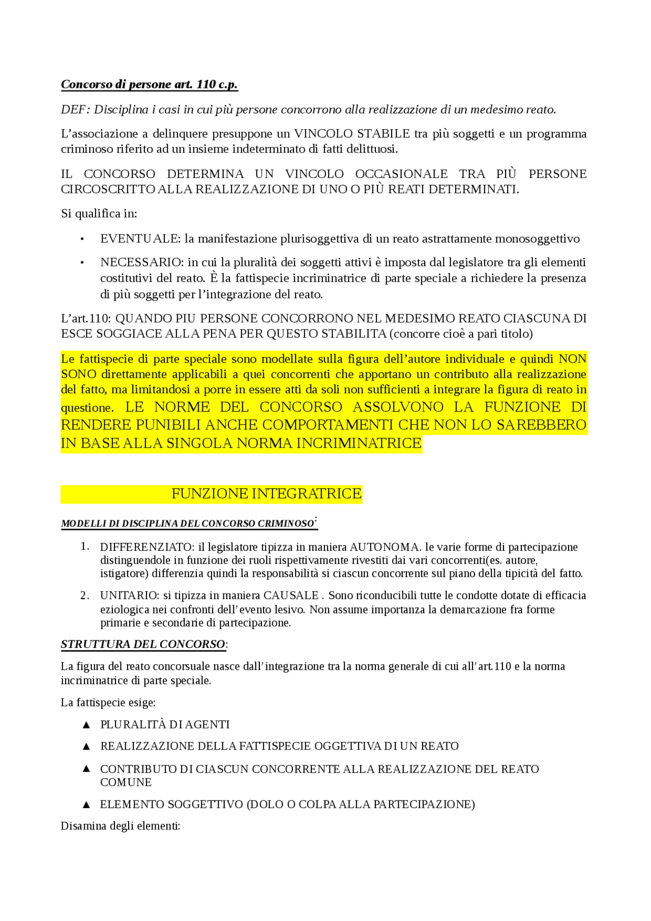 Il Concorso Di Persone Docsity