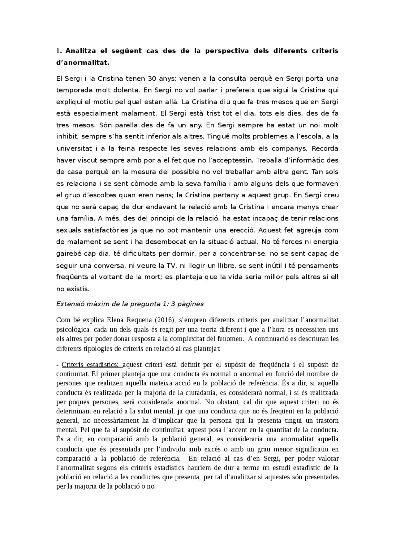 PAC 1 - PSICOPATOLOGIA D'ADULTS - Docsity