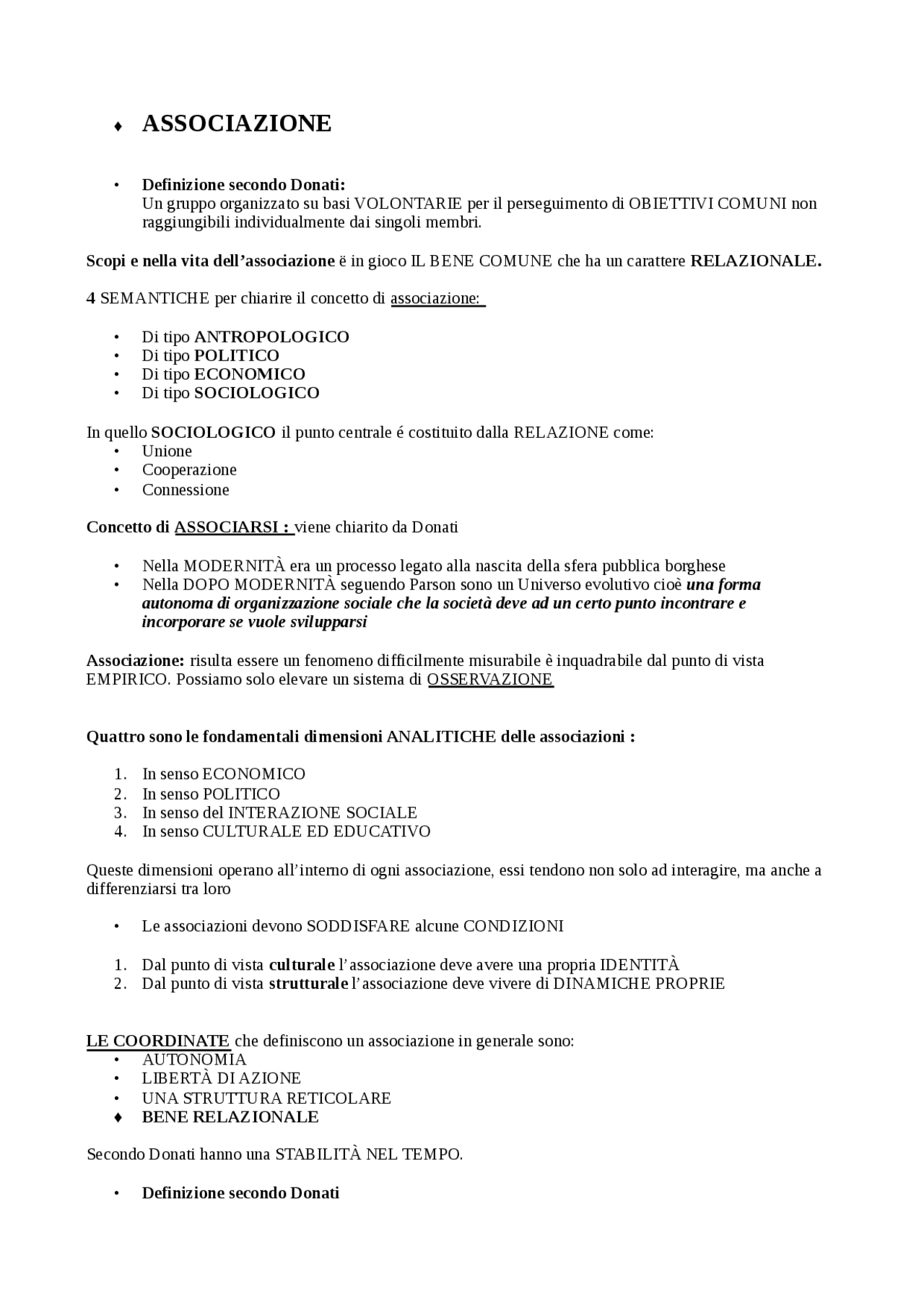 Lessico Sociologia Relazionale Donati Sintesi Del Corso Di Scienze Delleducazione Docsity
