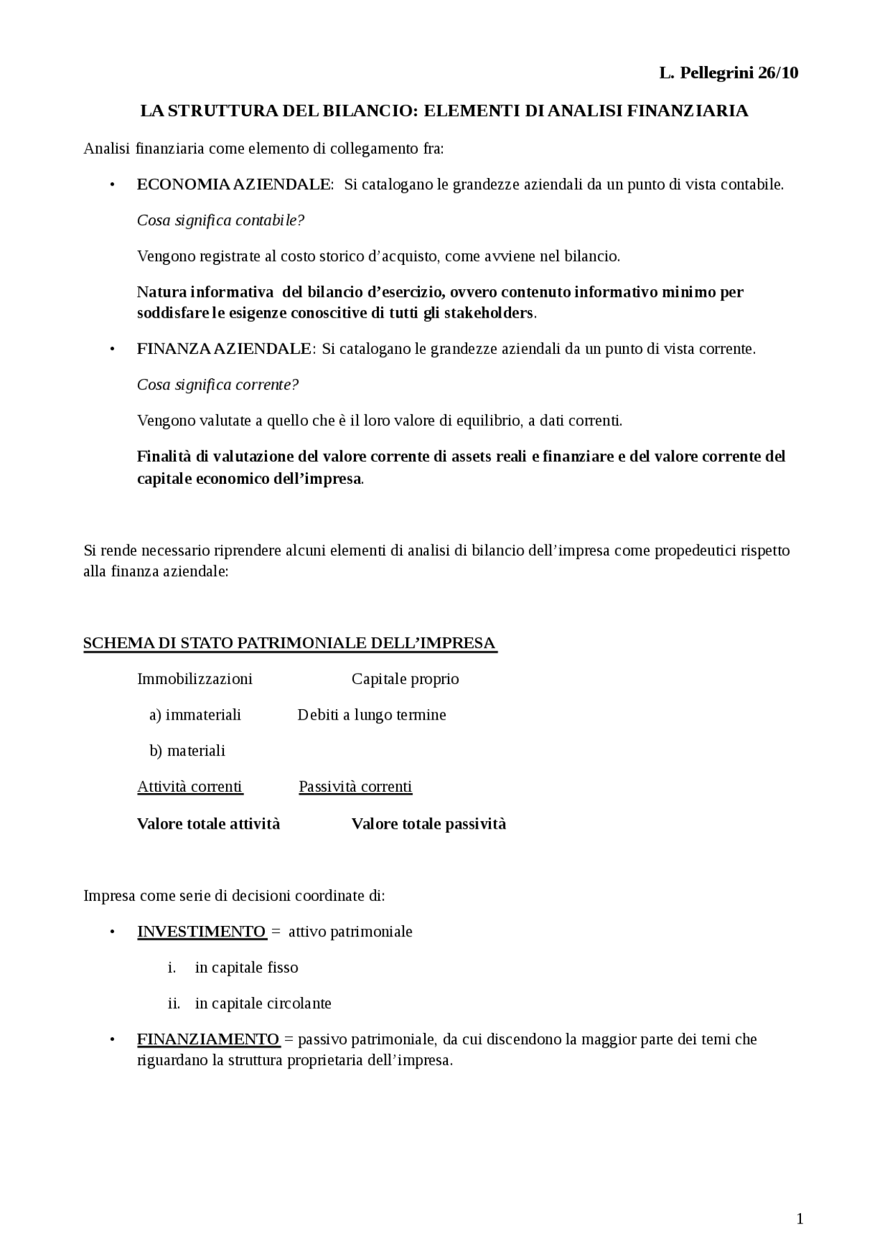 Riassunto secondo modulo Finanza aziendale - Docsity