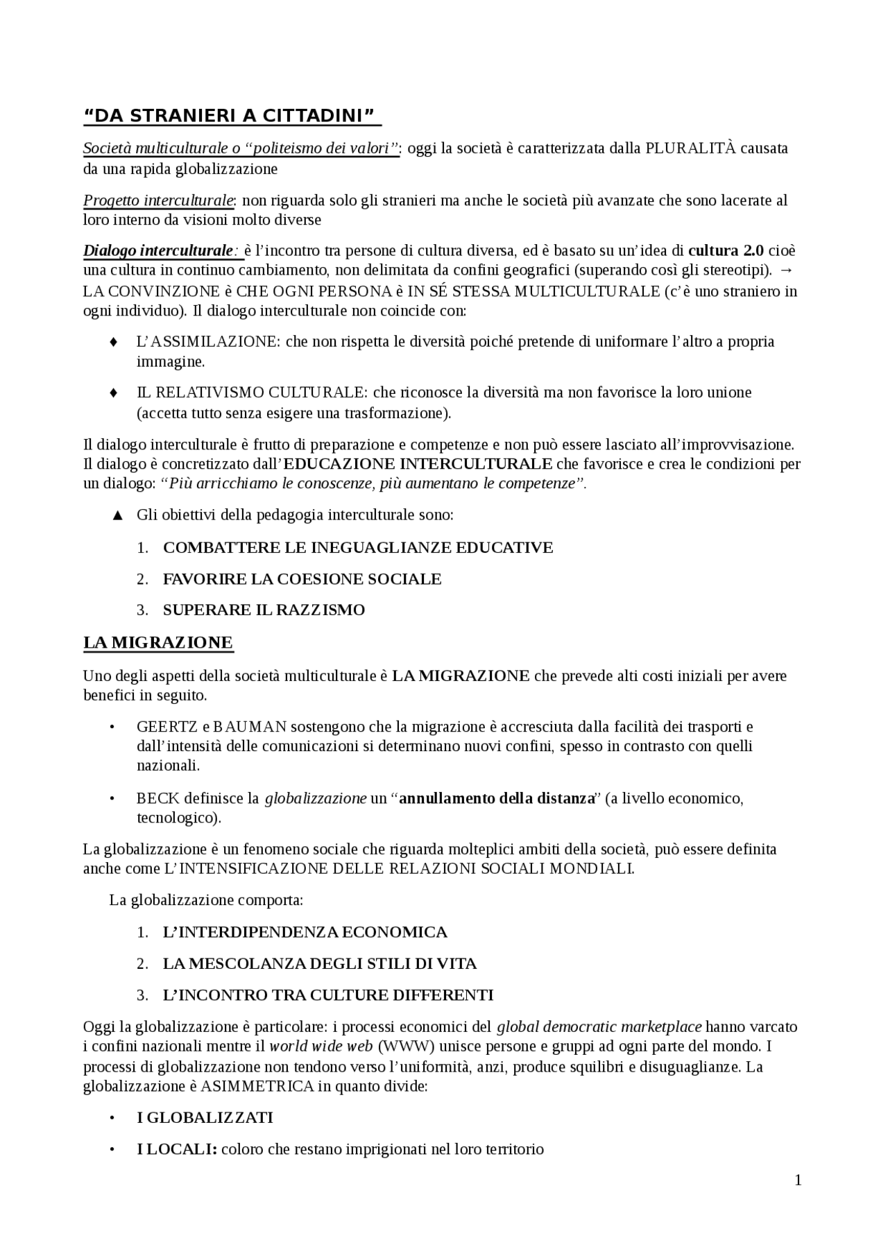 Da Cittadini A Stranieri Docsity