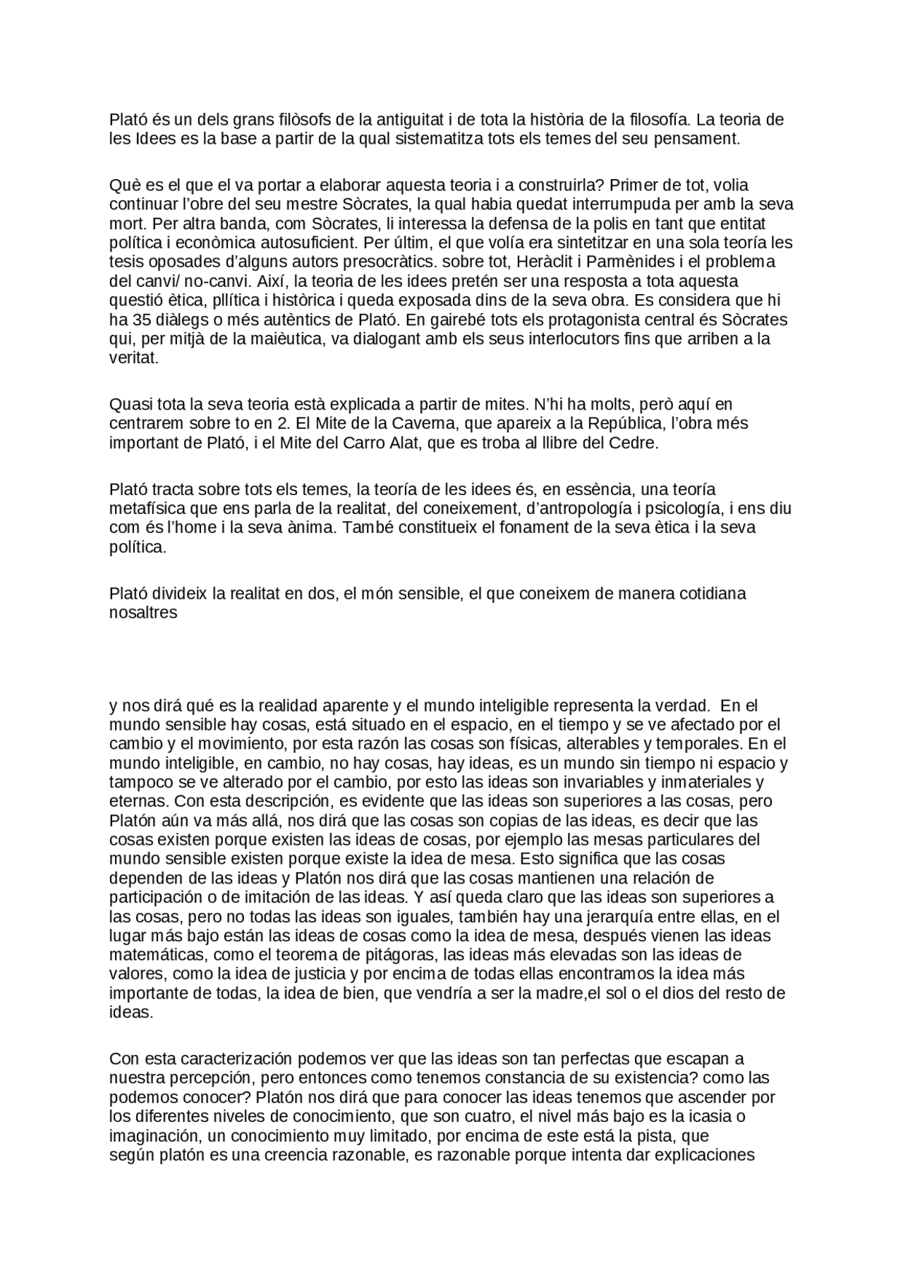Filosofia De Plató Apunts Docsity