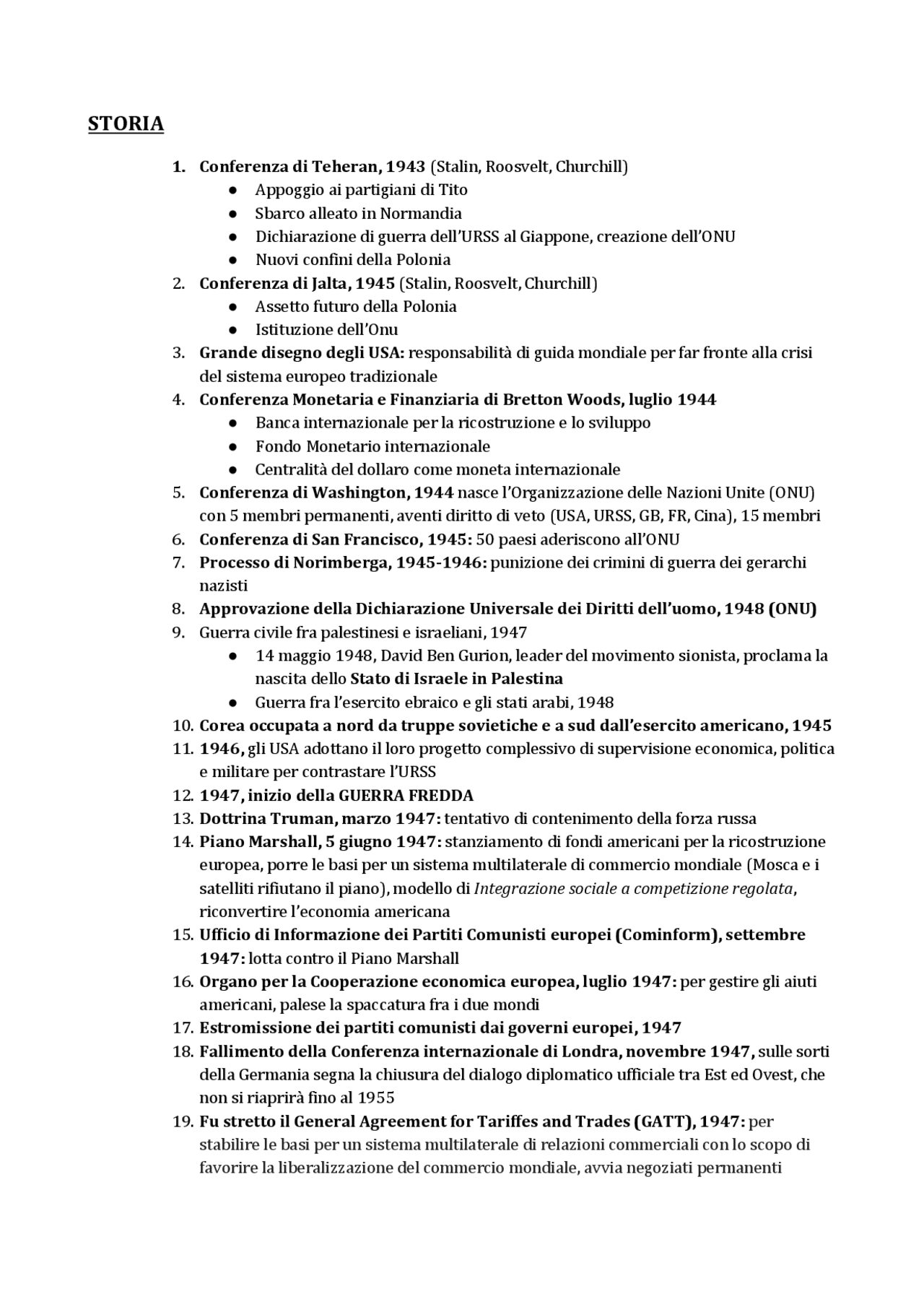 Riassunto Eventi 20 21 Secolo Docsity