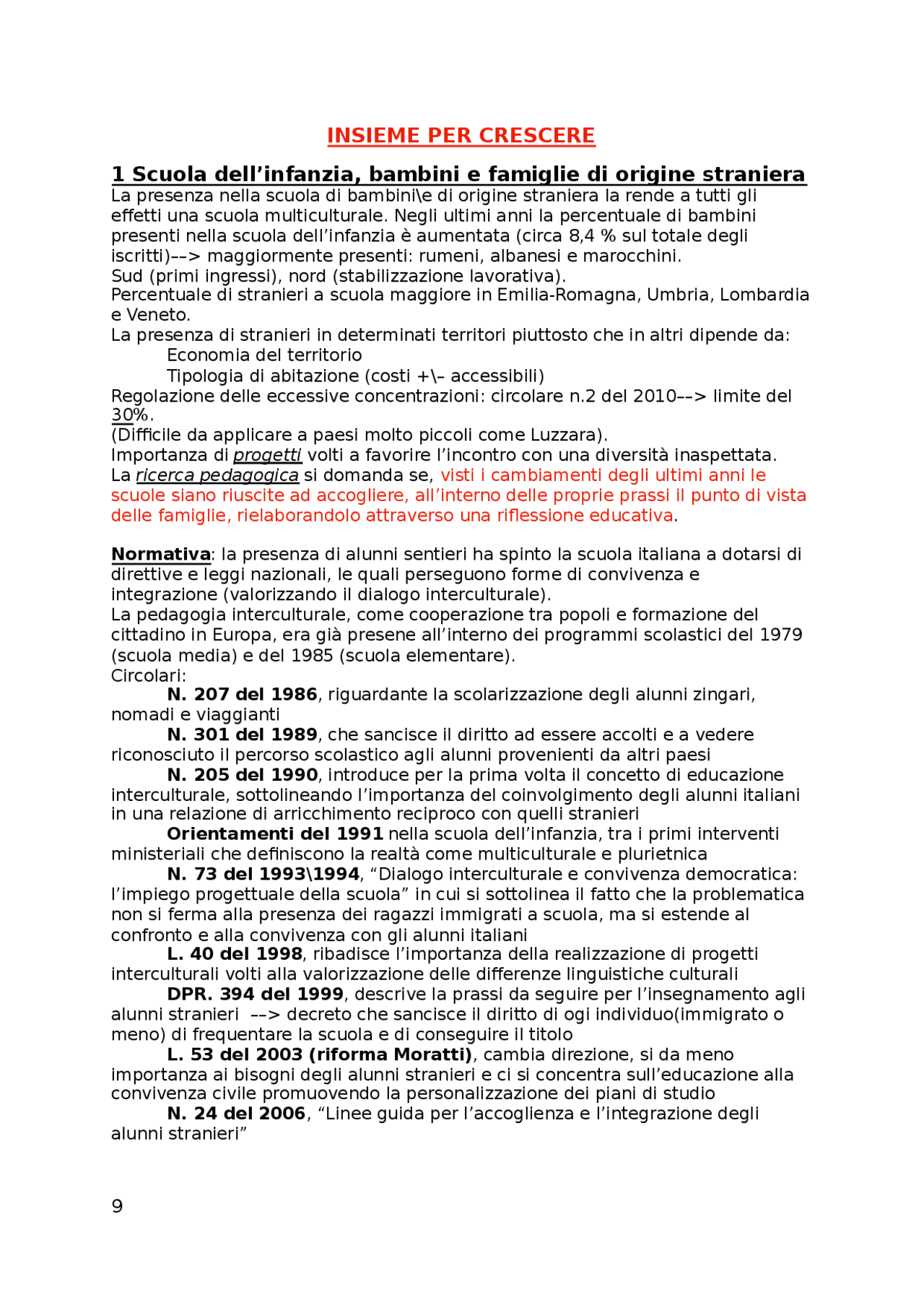 Insieme Per Crescere Docsity