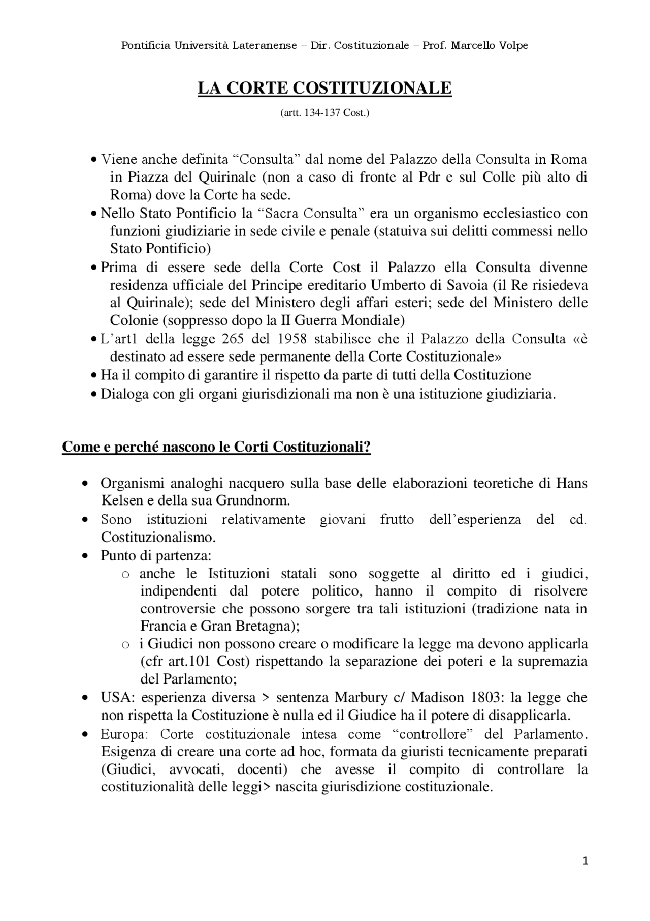 Corte Costituzionale Docsity